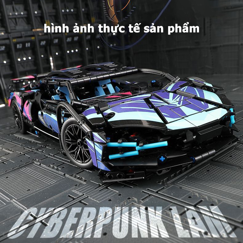 [Bản cao cấp] Mô hình lắp ráp siêu xe Ô tô Lambo Cyberpunk Lam tỉ lệ 1: ...