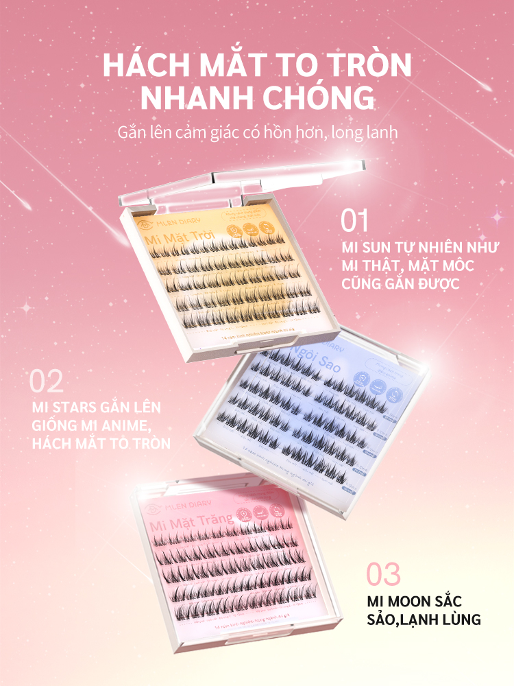 BST GALAXY BOX MLEN DIARY CHÍNH HÃNG-TỔNG HỢP SUN,MOON,STAR Mi Cụm Mềm ...