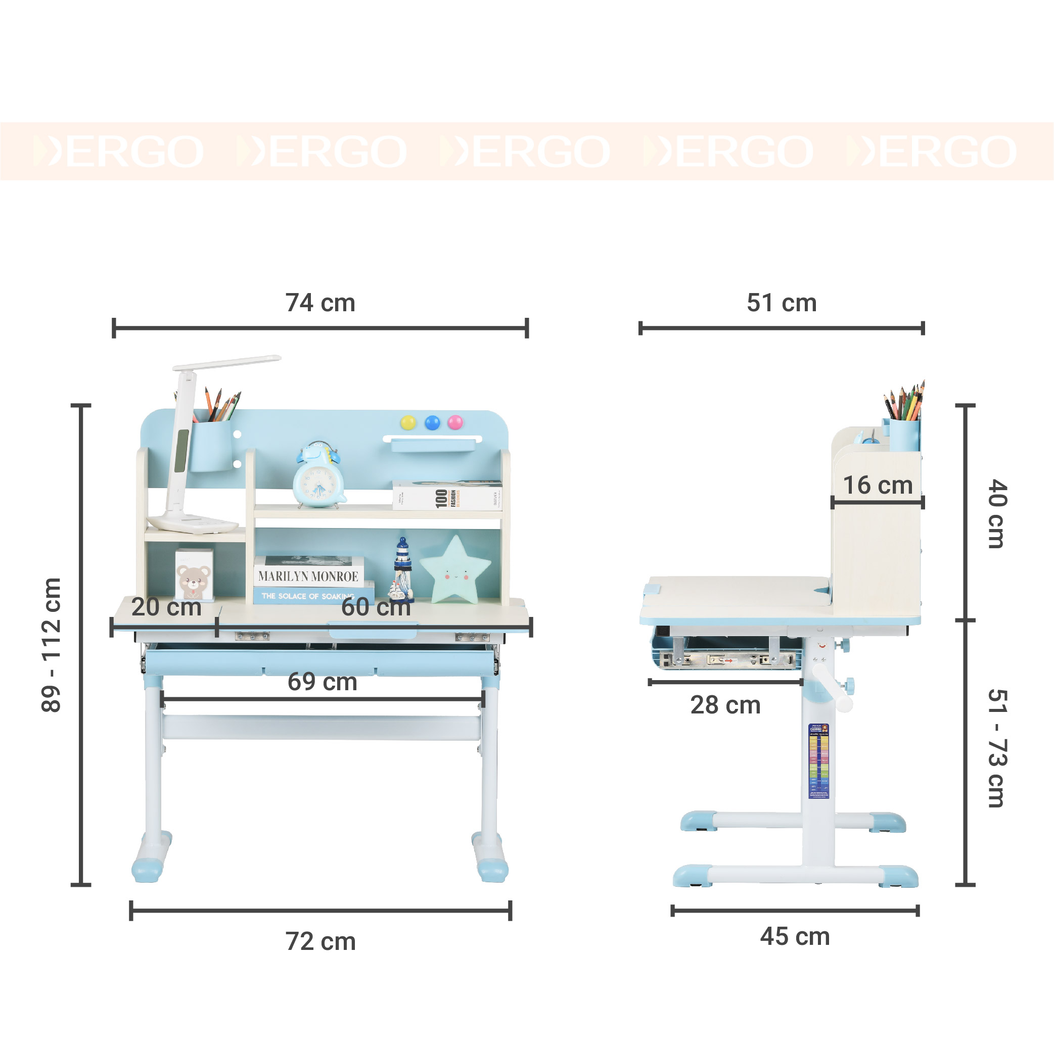 [Quà + Voucher 500K] Bộ Bàn Học Chống Gù Chống Cận DERGO LEO A80 - C2D ...