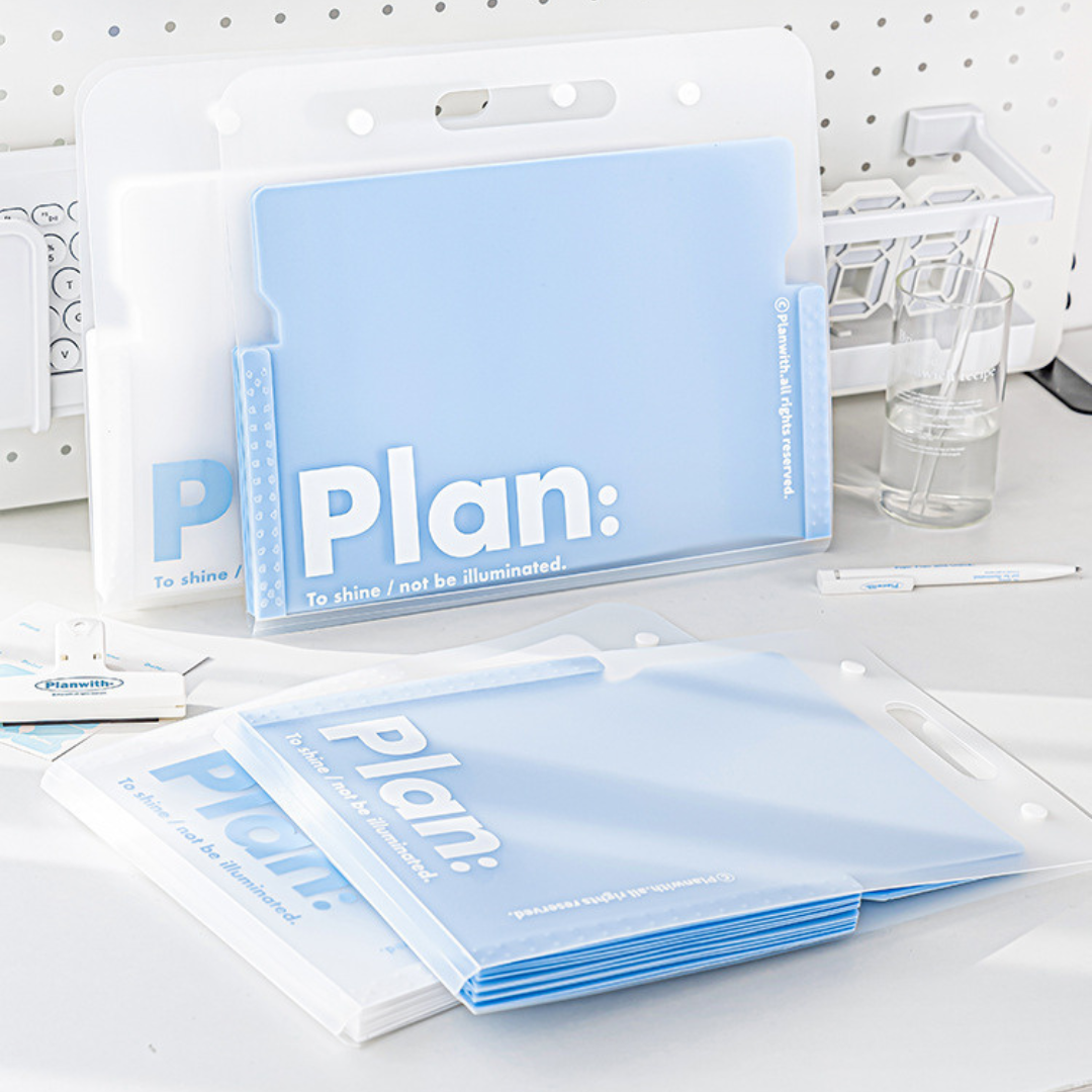 Tập Đựng A4 Tài Liệu/ Hồ Sơ 8 Ngăn Planwith Có Nút Gài & Quai Xách Chống Nước Tặng Kèm Stickers ...