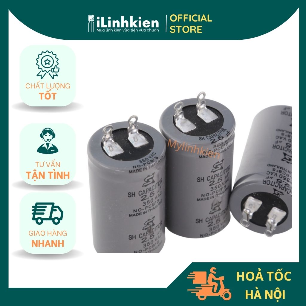 Tụ quạt 2.5uF 3.5uF 4uF điện áp 350VAC tụ dầu quạt trần chất lượng cao ...