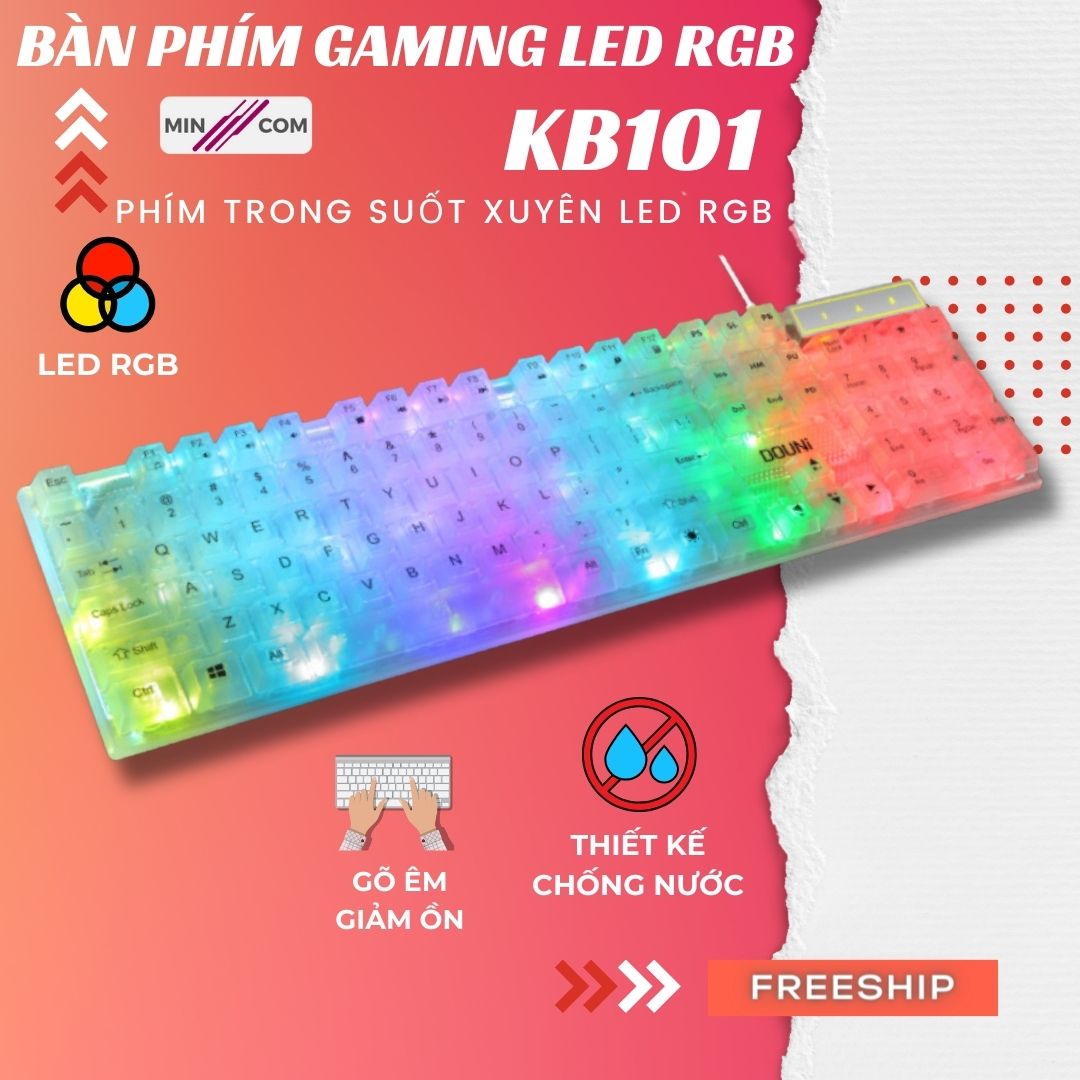 Bàn Phím Gaming Có Dây MinCom KB101 LED RGB ZiyouLang Trong Suốt Tấm ...