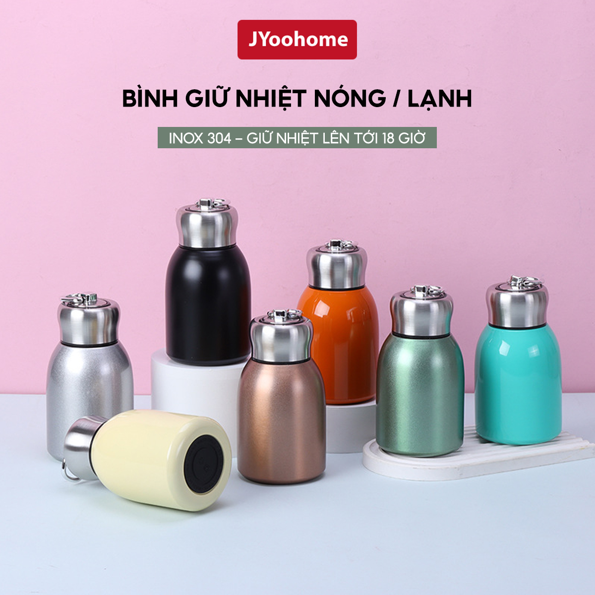 Bình Giữ Nhiệt Đựng Cafe INOX 304 JYoohome Dung Tích 300ml Bình Giữ Nhiệt Cà Phê Có Quai Xách ...