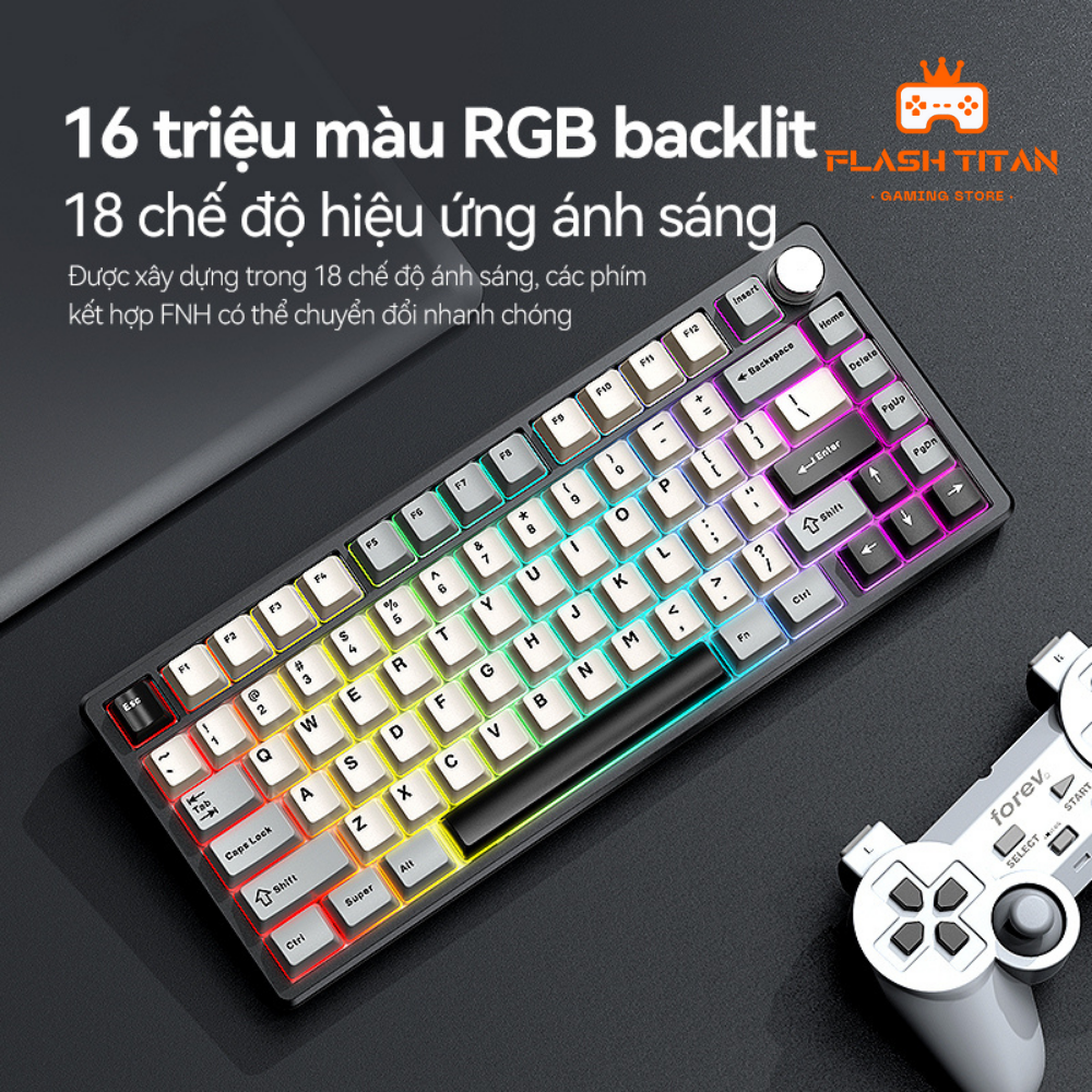Bàn Phím Cơ Không Dây Dark Alien R83 - Led Mạch Xuôi - Keycap PBT Double shot - Full Foam ...