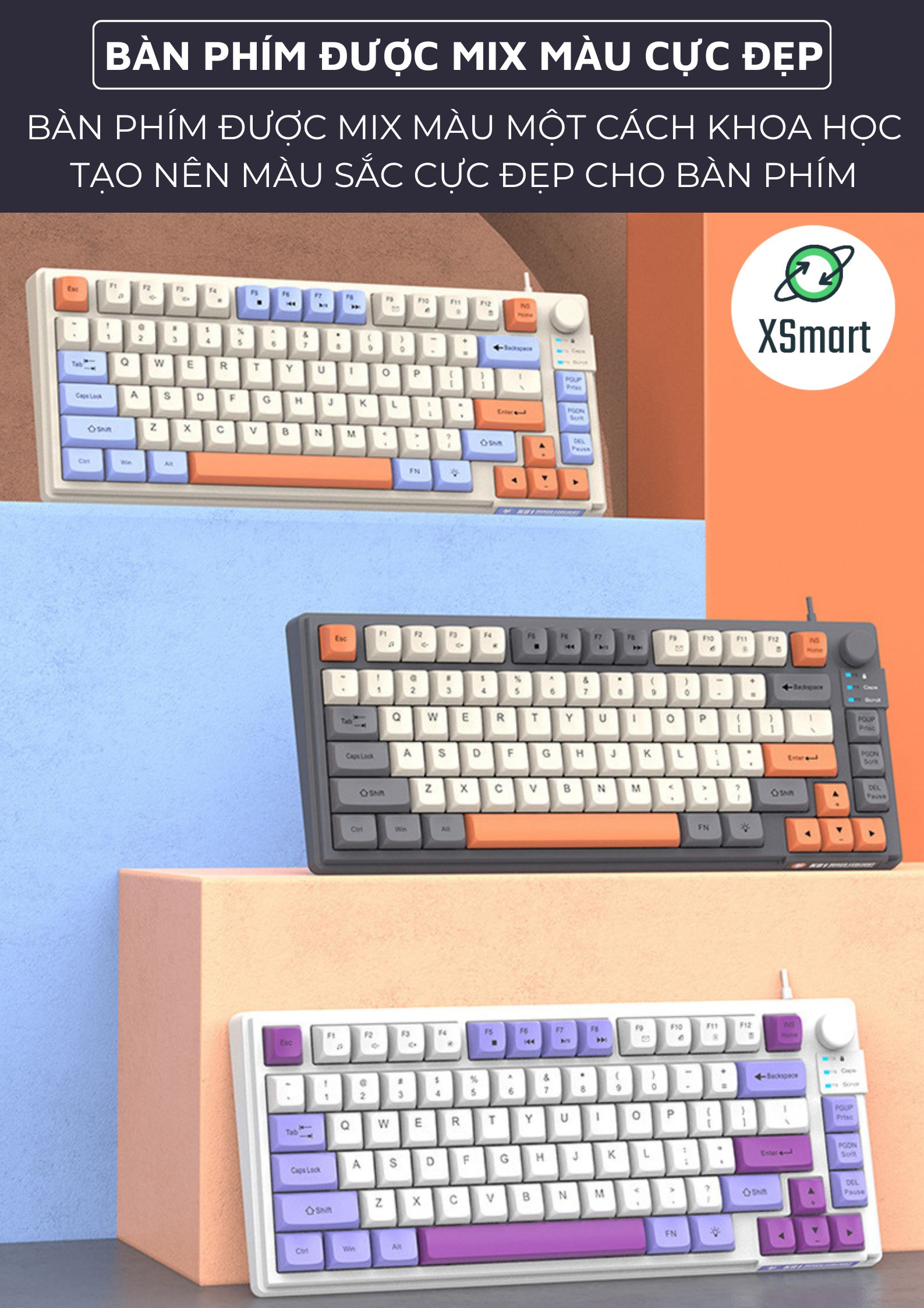 Bàn Phím Gaming Cao Cấp XunFox K81 LED 7 Màu Hiệu Ứng Đèn Thở, Phím ABS ...