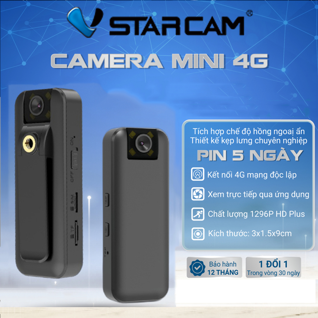 Camera di động cầm tay VSTARCAM CB77 Full HD sim 4G tích hợp pin ...