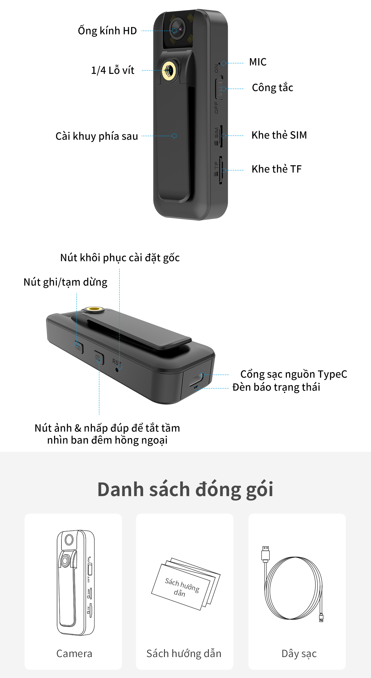 Camera di động cầm tay VSTARCAM CB77 Full HD sim 4G tích hợp pin ...