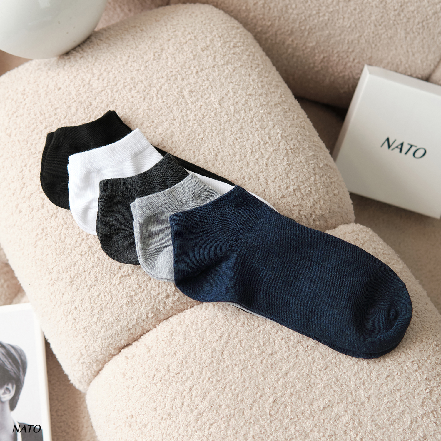 Tất Vớ Ngắn Nato Socks Vải Cotton Kháng Khuẩn Chống Mùi Hôi Màu Trắng ...