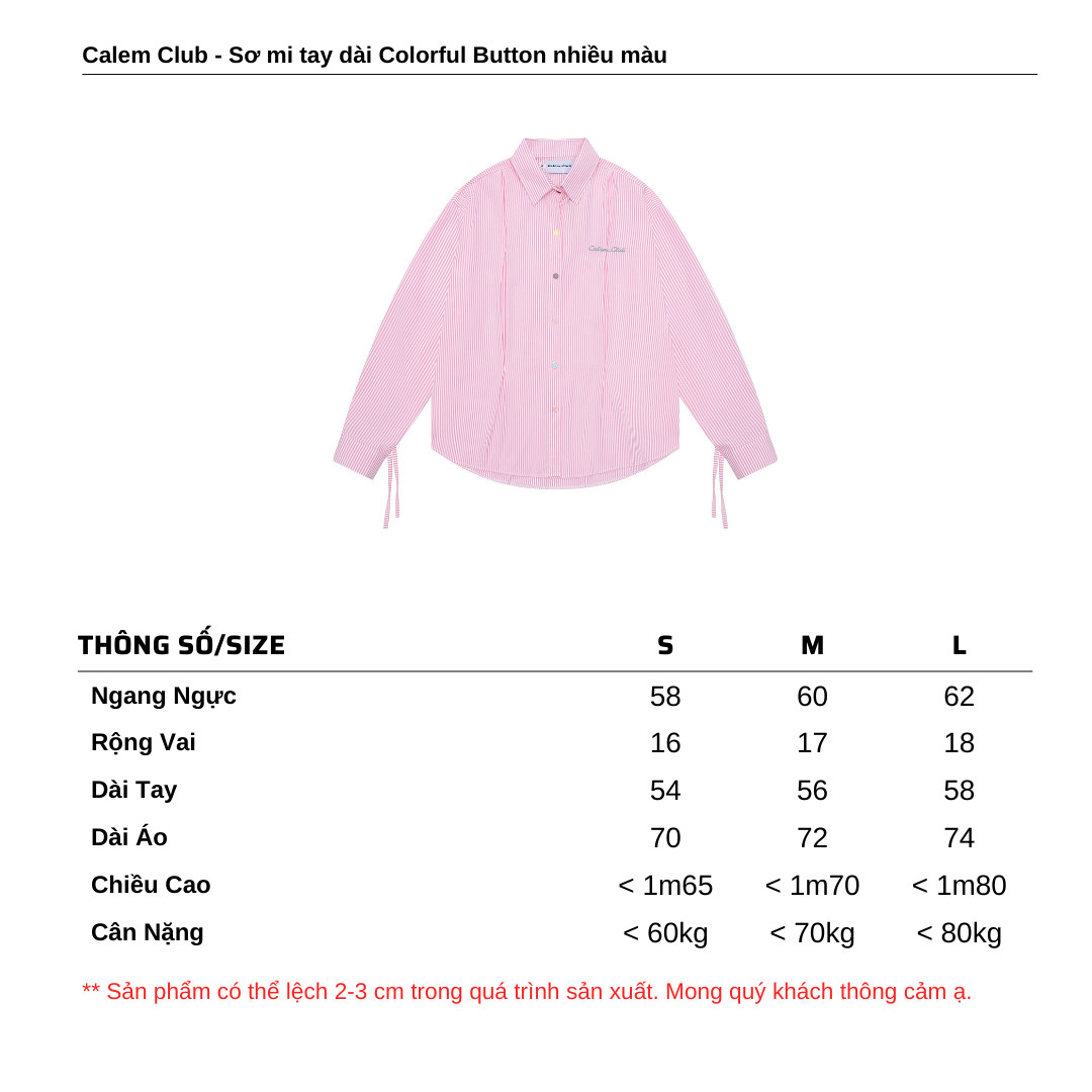 Áo sơ mi COLORFUL BUTTON Calem.Club Khoác Ngoài tay dài phối dây cột nơ ...