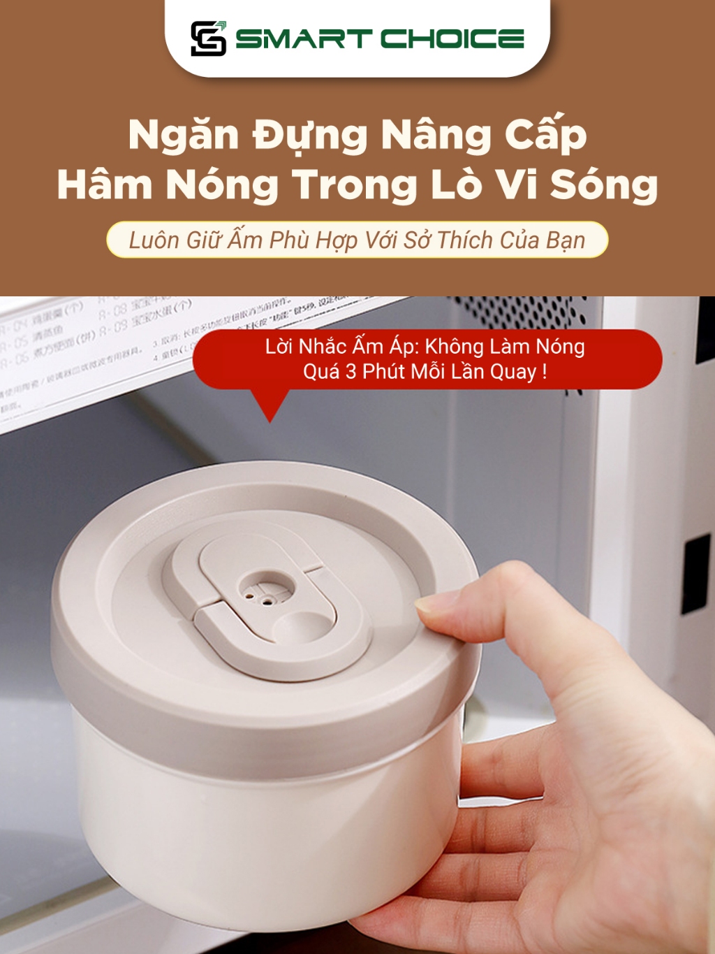 Hộp Cơm Giữ Nhiệt SmartChoice SCG-PK134 Kèm Cặp Lồng Và Túi 2 Màu Be Đỏ Có Quai Đeo Cao Cấp ...