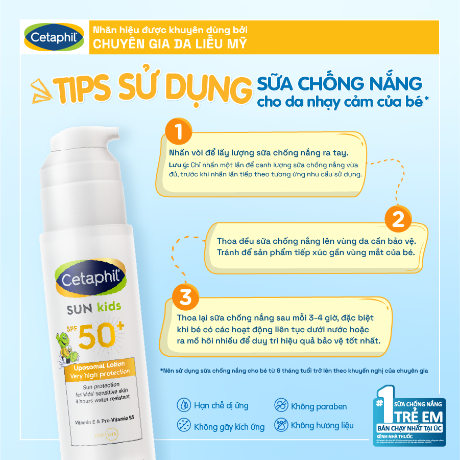Sữa chống nắng dịu lành cho làn da nhạy cảm của bé từ 6 tháng tuổi ...