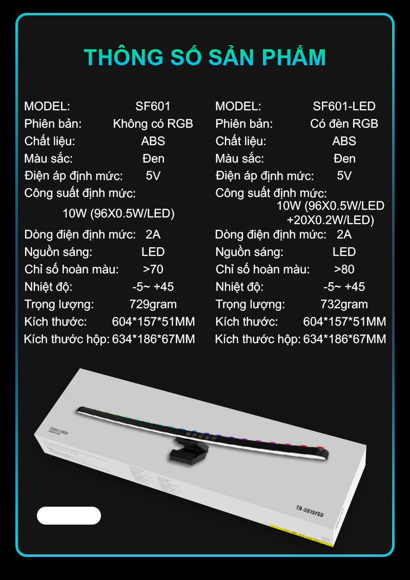 Đèn treo màn hình Sidohome SF601 đèn màn hình máy tính pc kẹp máy tính ...