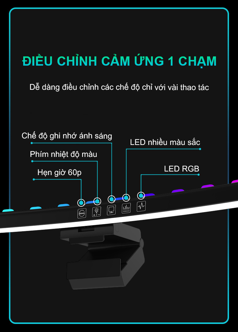 Đèn treo màn hình Sidohome SF601 đèn màn hình máy tính pc kẹp máy tính ...