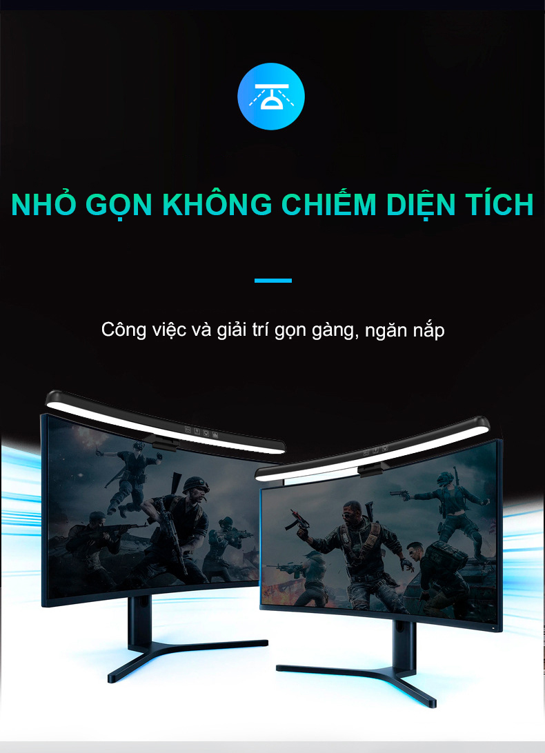 Đèn màn hình pc Sidohome SF301 đèn máy tính màn hình cong 3 màu ánh ...
