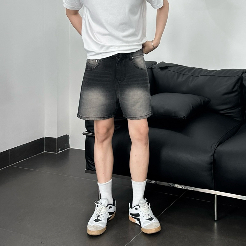 Quần Short Jean Nam SOOC ĐÙI ống rộng chất bò dáng ngắn rộng trên gối ...