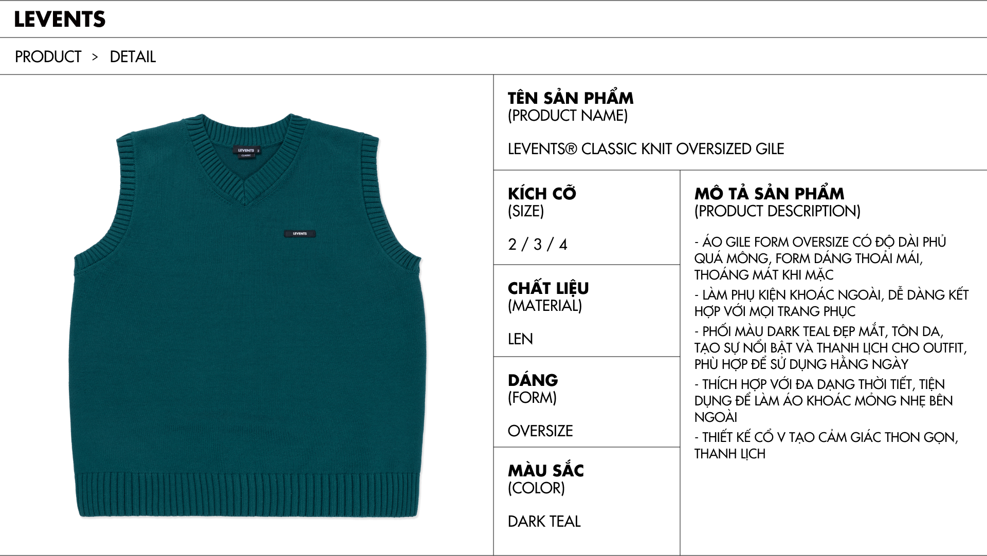 Áo Gile Oversized Levents Classic Knit Chất Len Dệt Unisex | Shopee ...