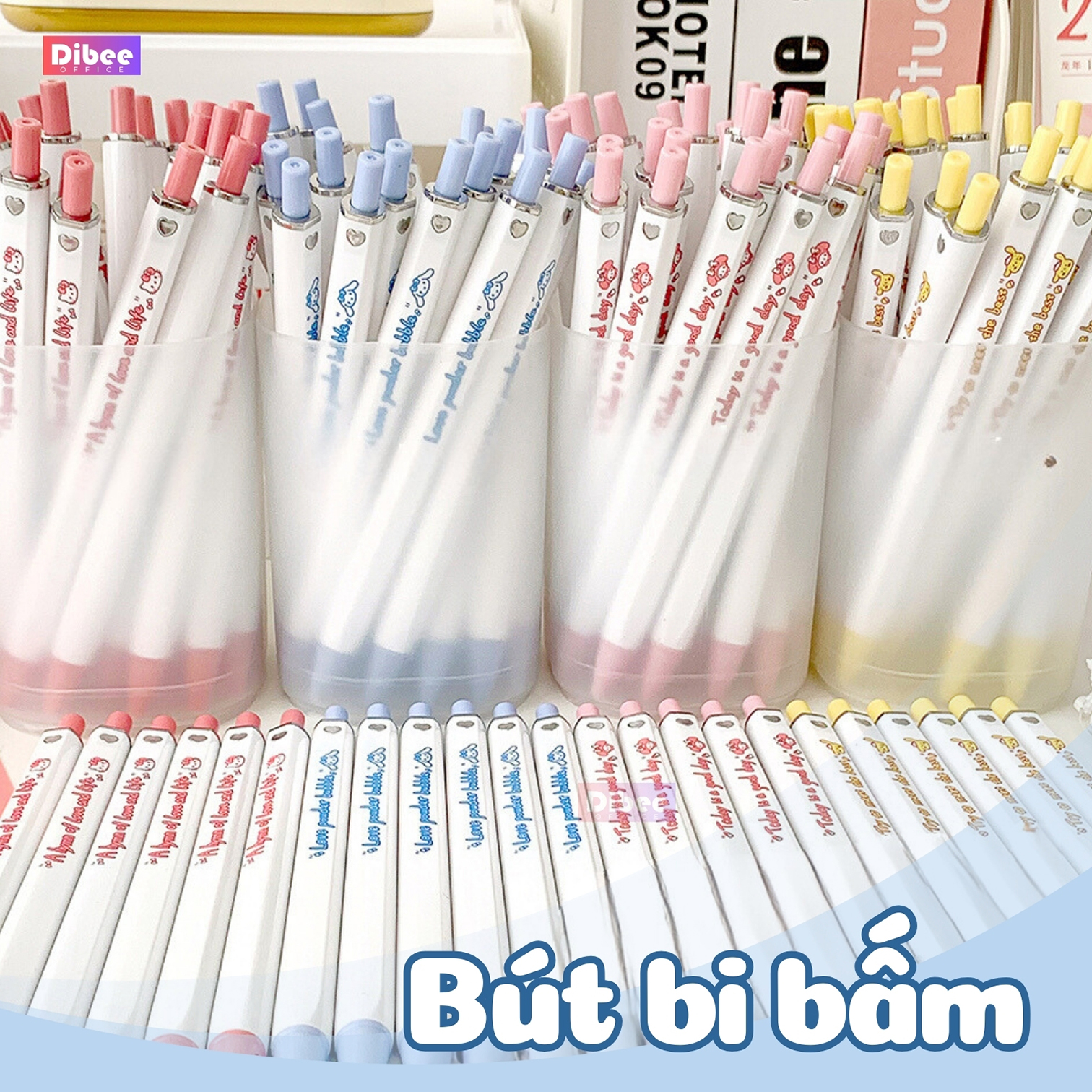 Bút gel DiBee nhanh khô mực đen ngòi 0.5mm họa tiết hoạt hình dễ thương cho học sinh, văn phòng ...
