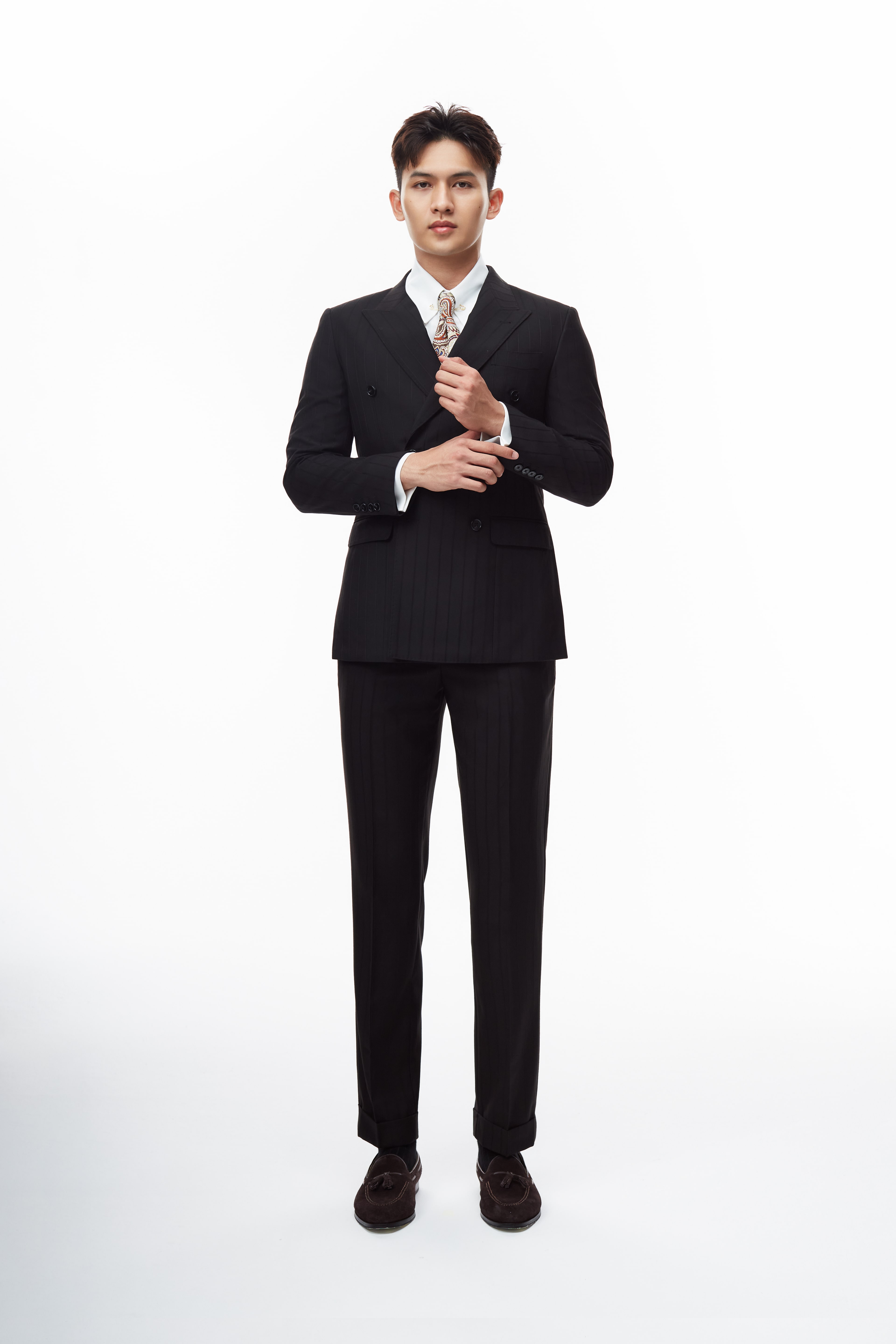 Bộ Suit Birmingham Đen Sọc Ẩn Harold Cao Cấp Công Sở Sang Trọng, Độ Bền ...