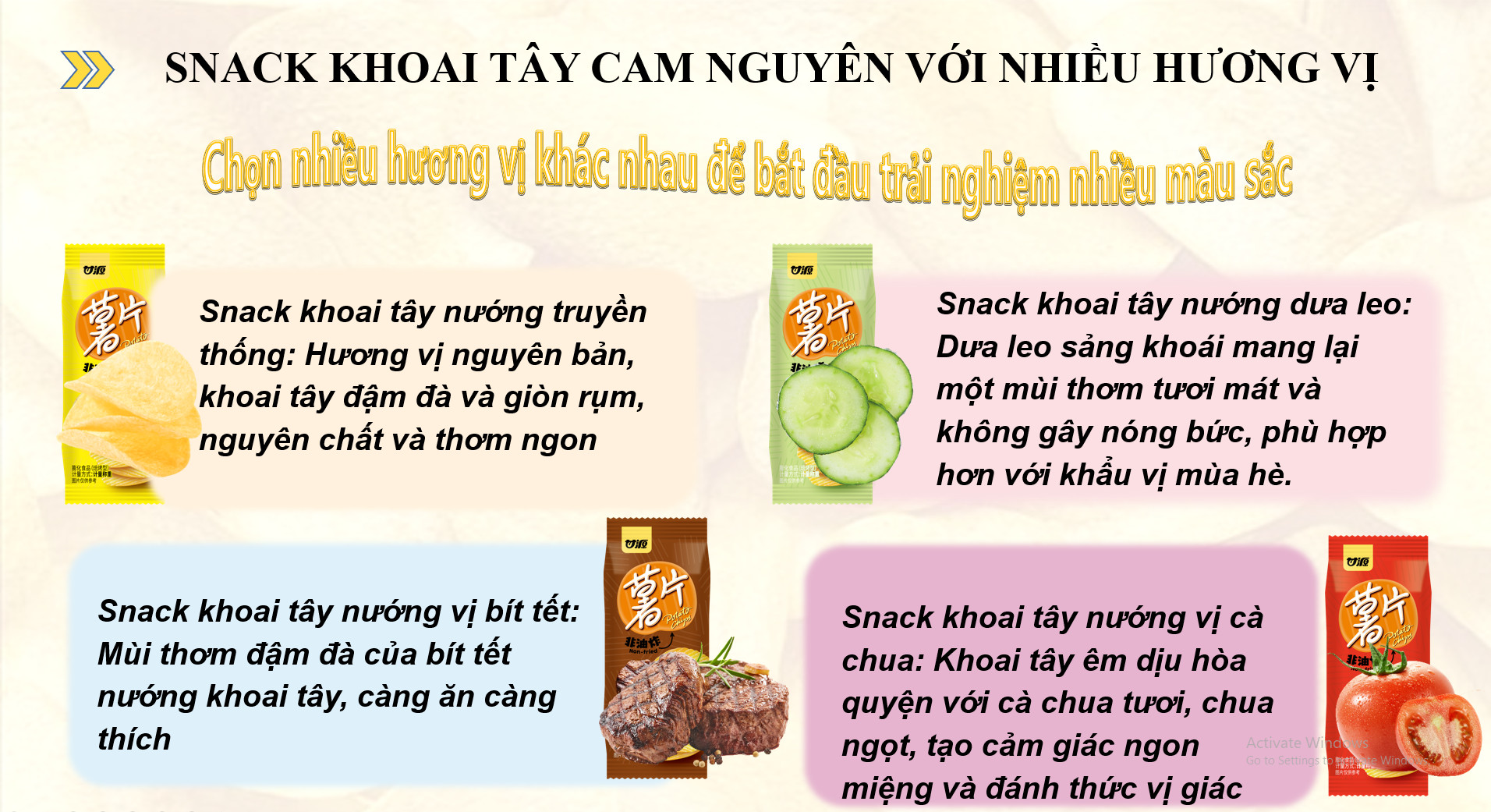 Snack Khoai Tây Nướng Cam Nguyên 4 Vị 40G Phúc Thịnh Food | Shopee Việt Nam