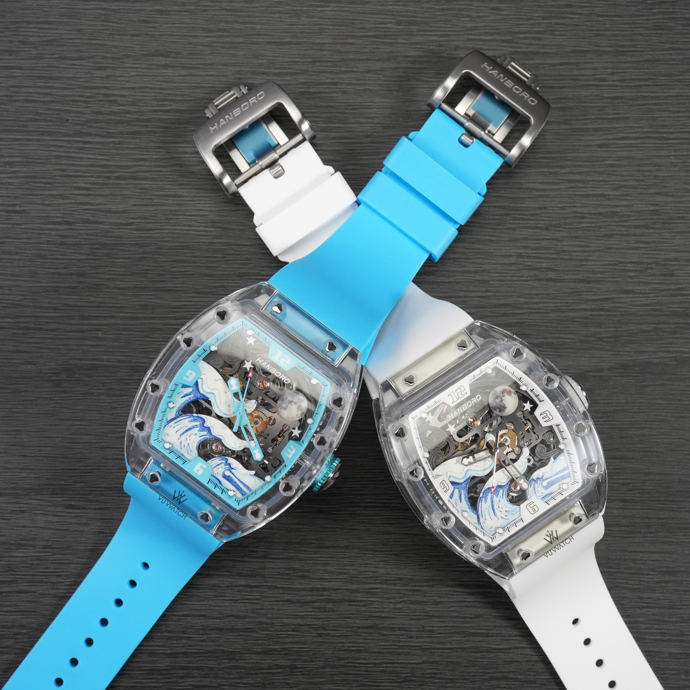 Đồng Hồ Nam HANBORO 9038 Mặt Sóng Biển | Tặng kèm 1 bóp đựng | Shopee ...