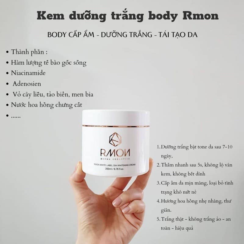 Kem Dưỡng Trắng Da Body Rmon 200ml Hàn Quốc dưỡng da toàn thân làm da ...