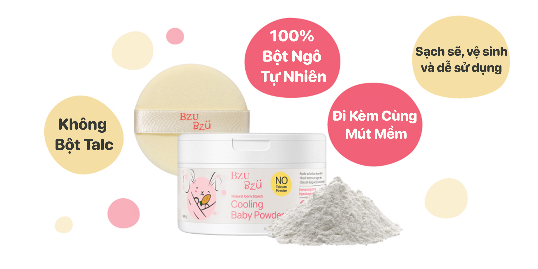 [QUÀ TẶNG KÈM] Combo 2 Phấn Rôm Em Bé - Phấn BZU BZU từ Tinh Bột Ngô ...