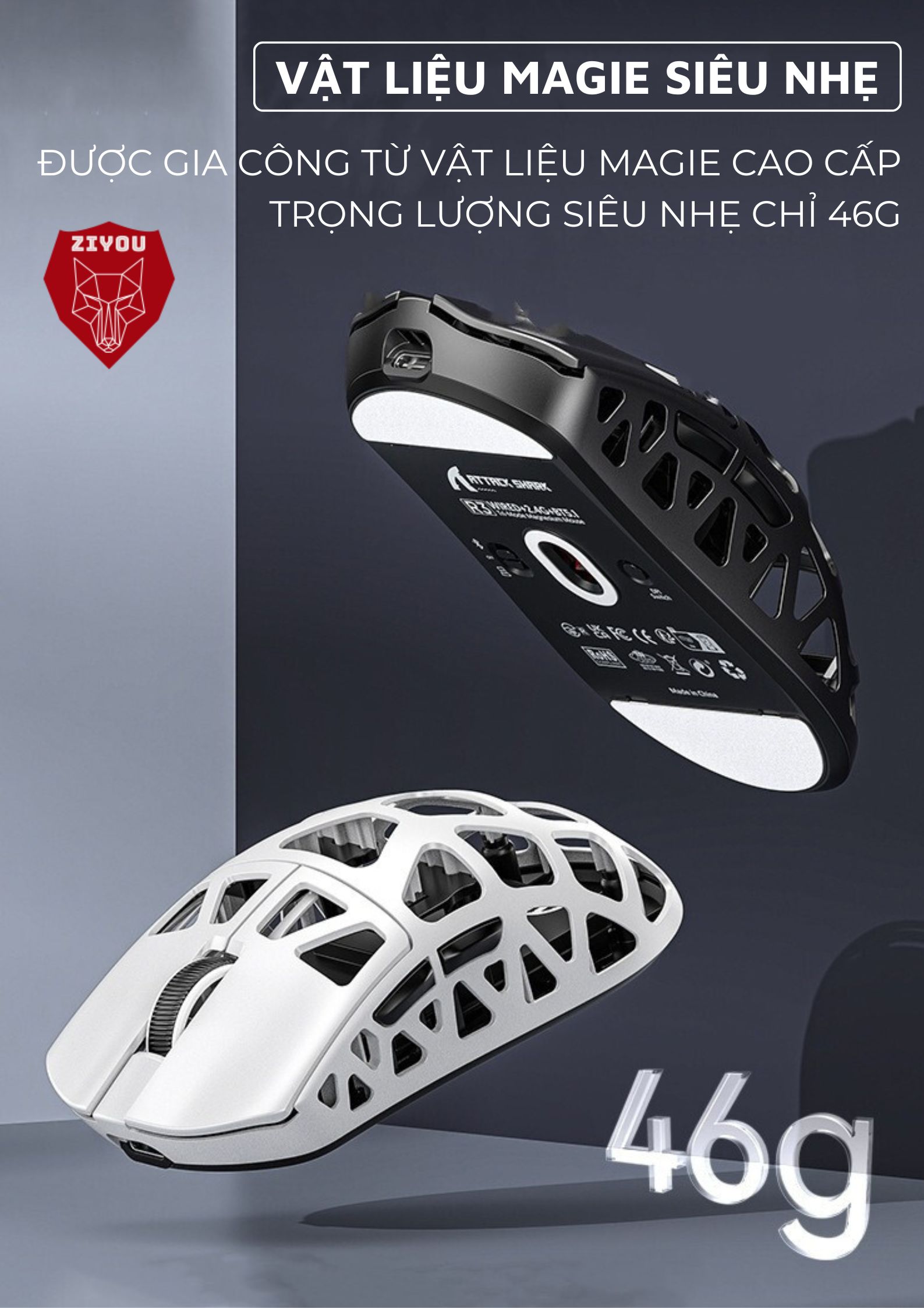 Chuột Máy Tính Bluetooth Không Dây Ziyou Attack Shark R3 Hợp Kim Magie ...