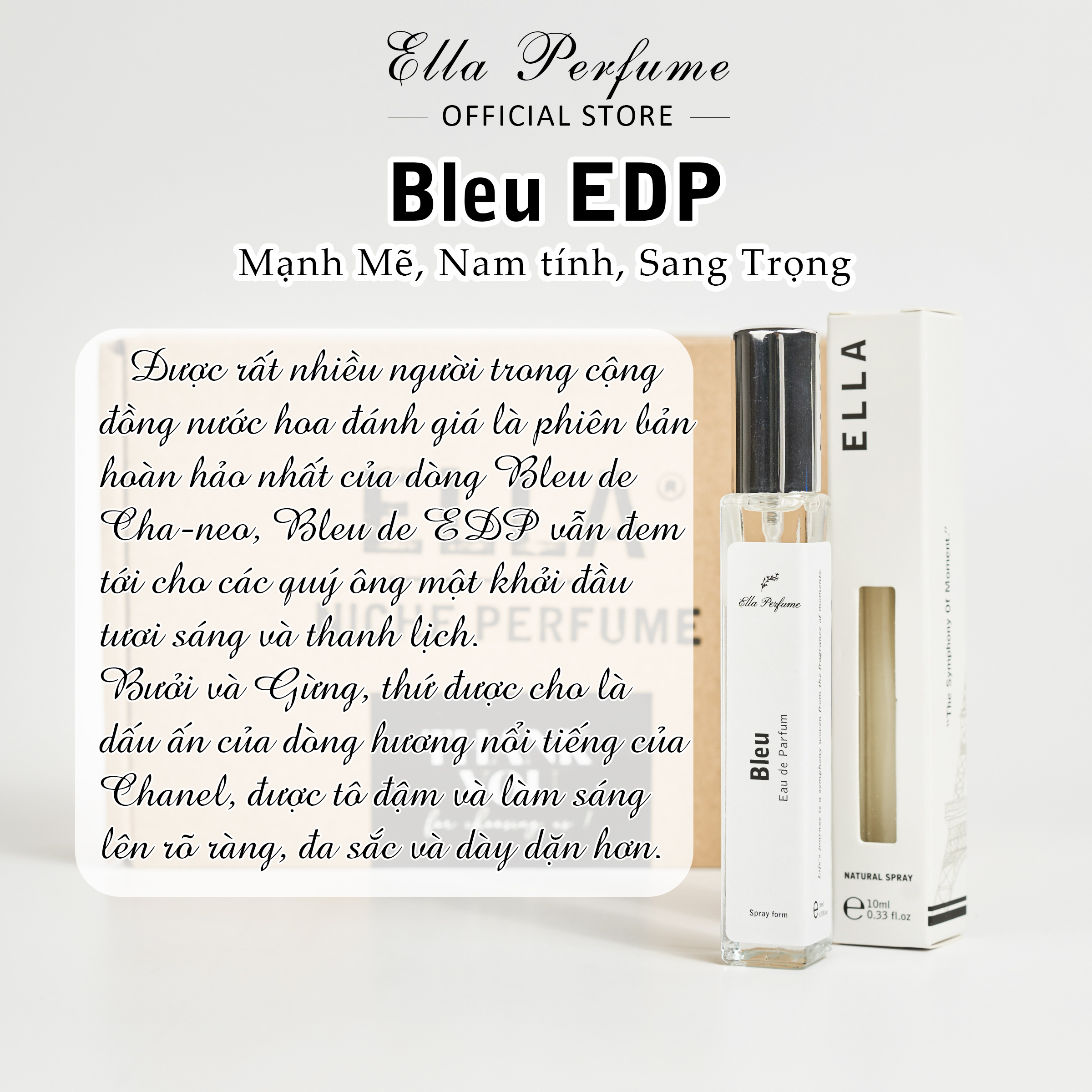 Nước Hoa Nam Bleu de Chan.eI EDP Chính Hãng ELLA PERFUME (10ml, 20ml ...