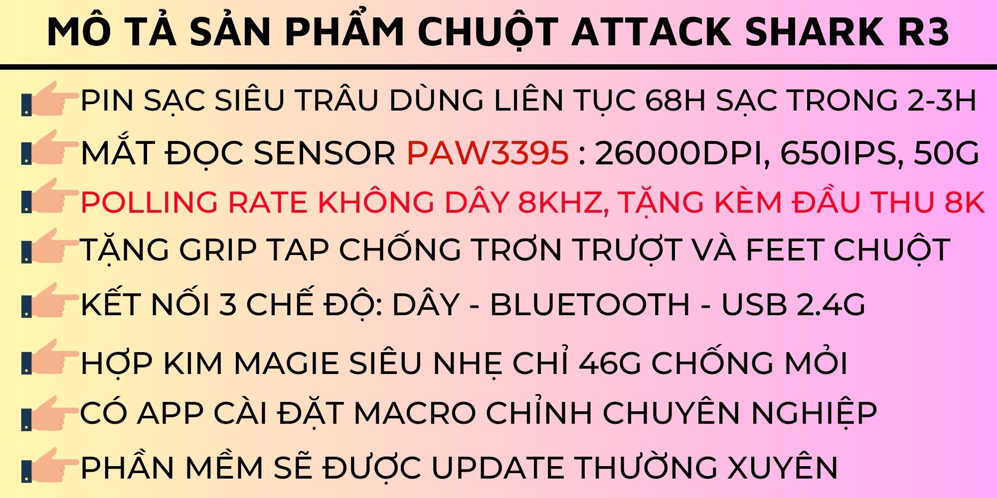 Chuột Máy Tính Bluetooth Không Dây Ziyou Attack Shark R3 Hợp Kim Magie ...
