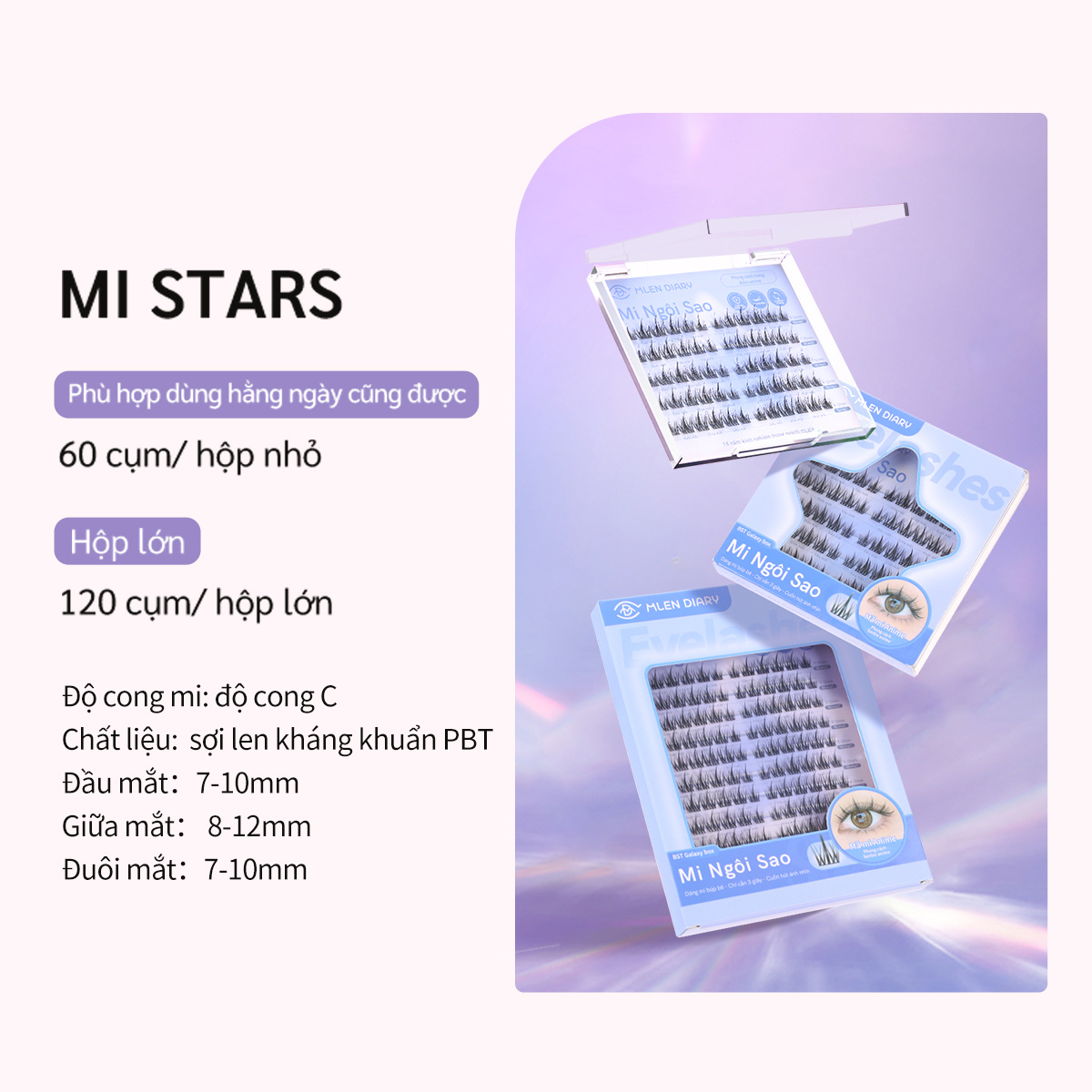BST GALAXY BOX MLEN DIARY CHÍNH HÃNG-TỔNG HỢP SUN,MOON,STAR Mi Cụm Mềm ...