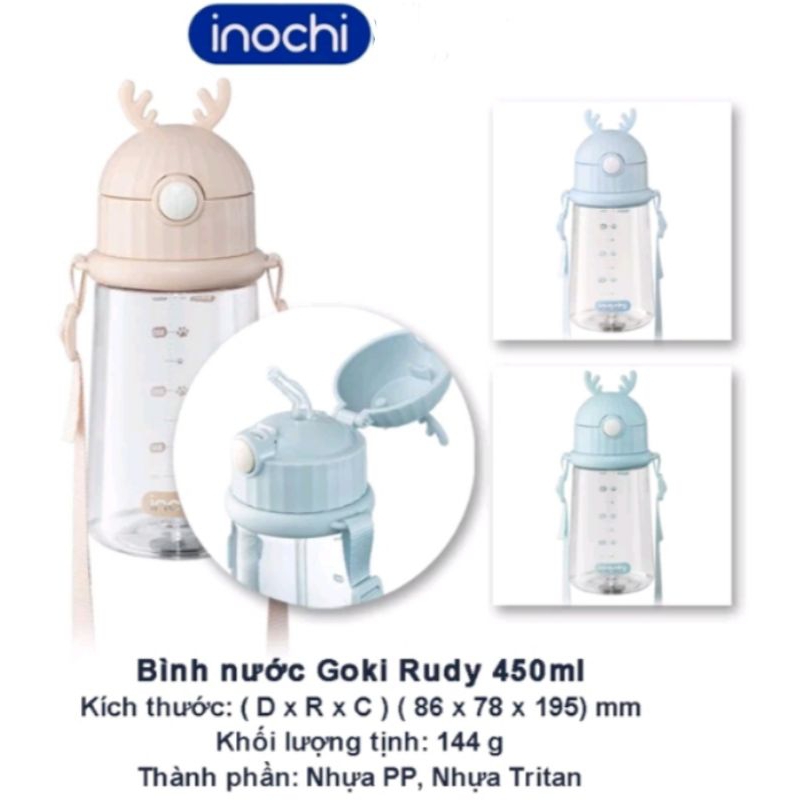 Bình nước trẻ em GOKI RUDY Inochi 450ml nhựa Tritan an toàn cho bé ...