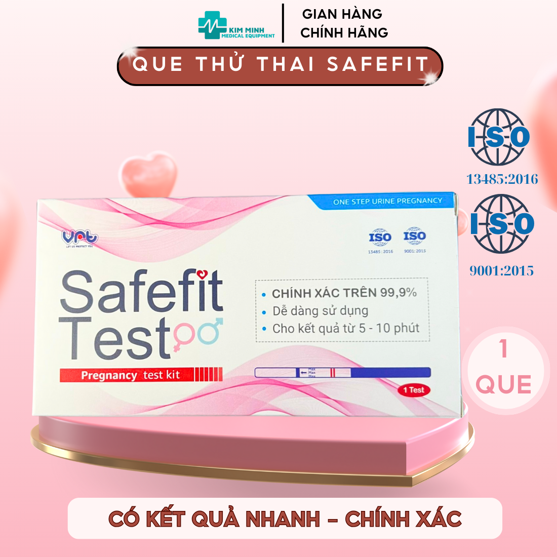 Que thử thai nhanh chính xác Safefit Test - test thử thai chuẩn hai ...