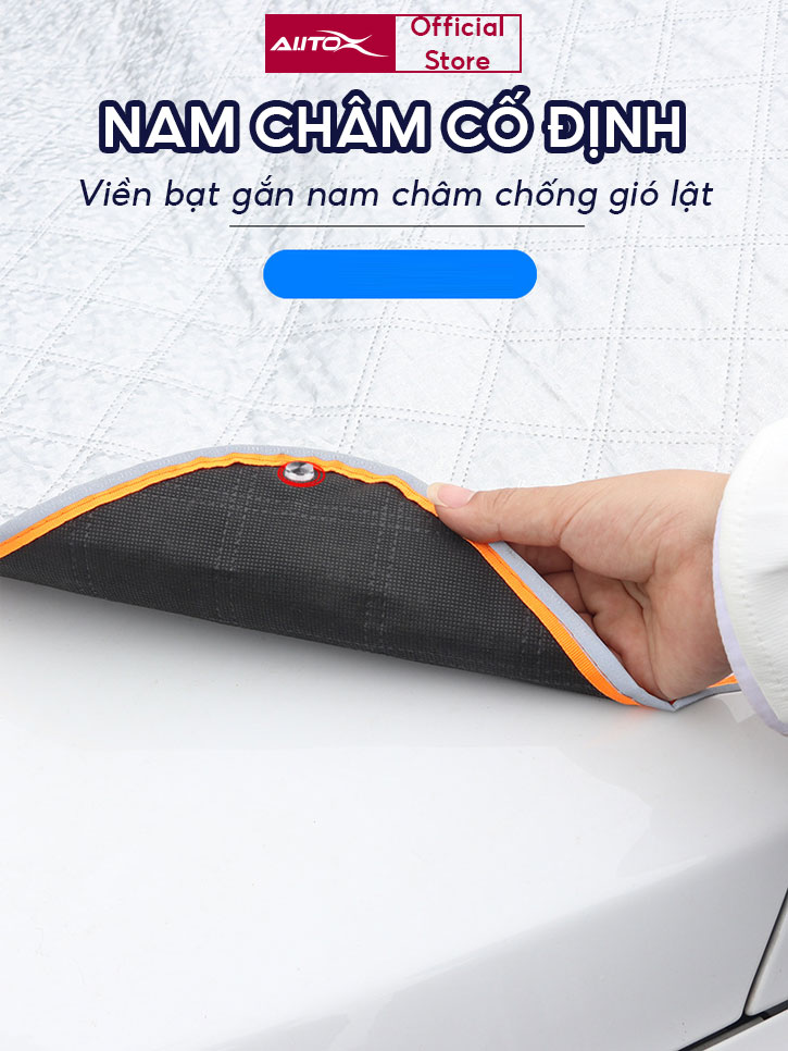 Bạt che nắng kính lái ô tô AutoX vải trắng bạc chống nóng vượt trội, bảo vệ kính xe và cố định ...