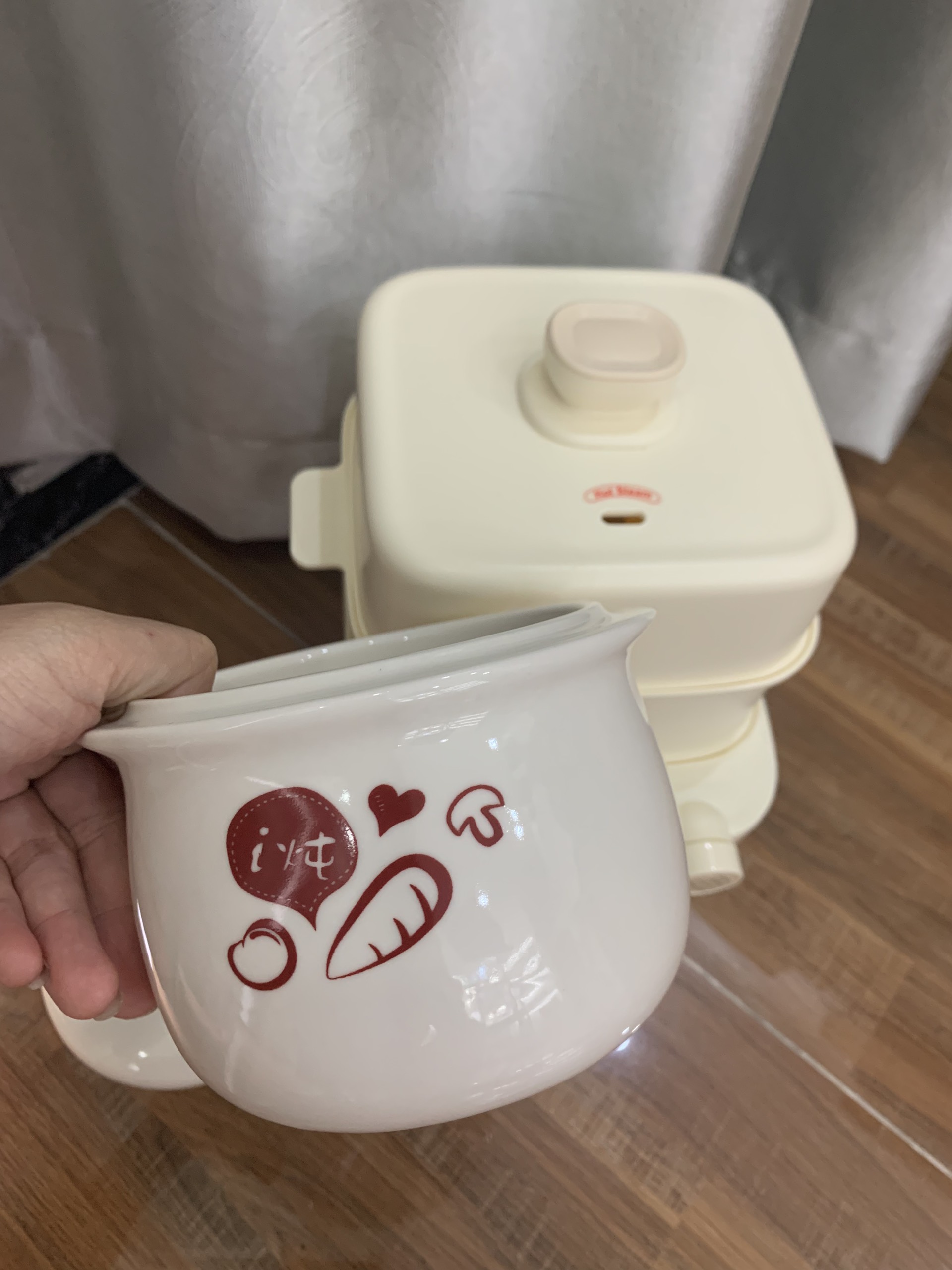 Thố chưng yến, nấu cháo cho bé Bear, 0.5L-0.8L-1L-1.6L- 2.5L,Bằng gốm sứ kèm nắp cho nồi nấu ...