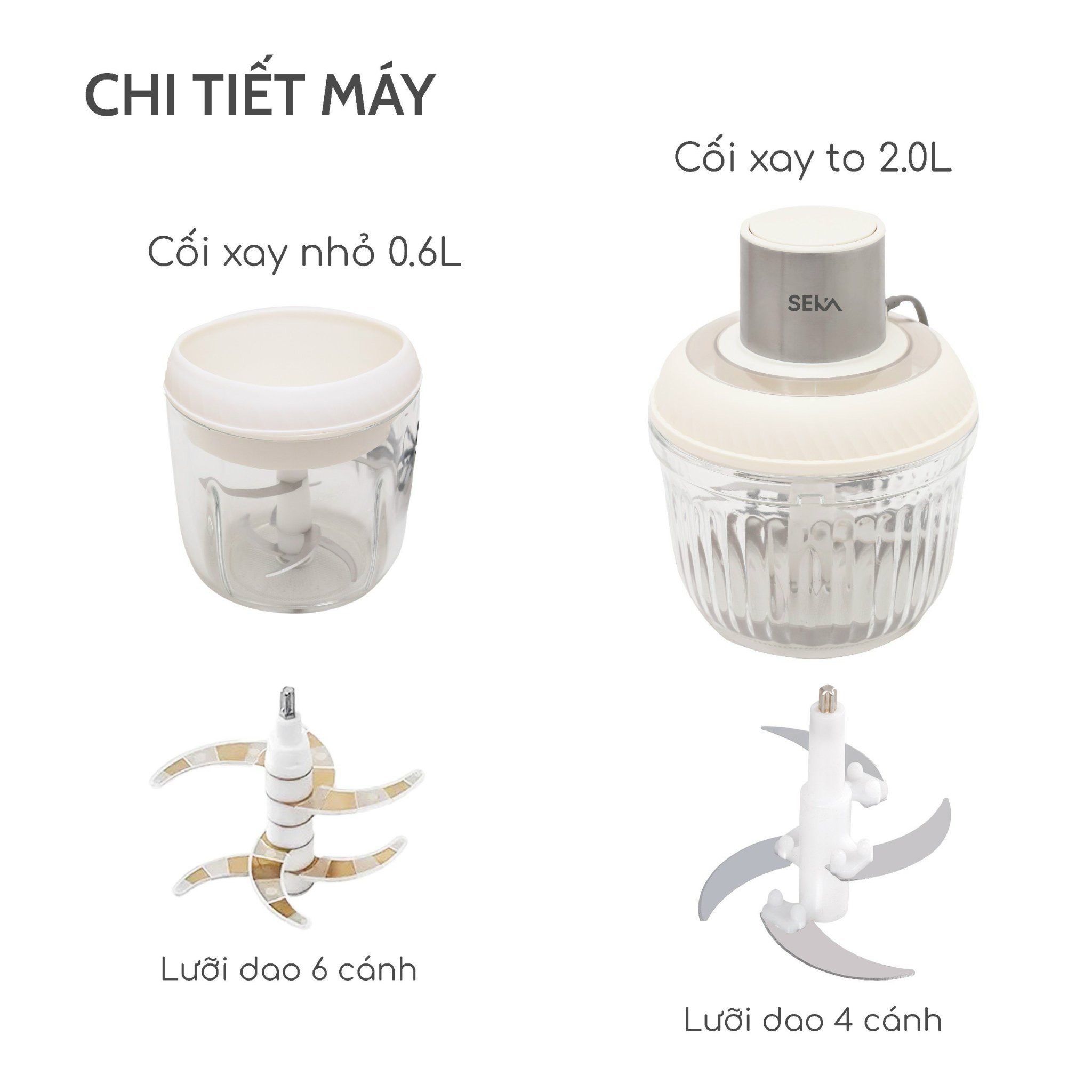 Máy xay thịt đa năng Seka for your health SK2287 có 2 cối thuỷ tinh ...