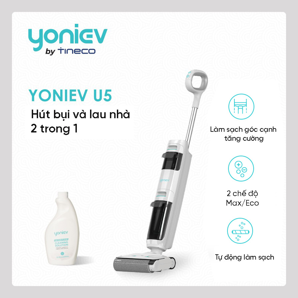 Máy hút bụi lau sàn thông minh Yoniev U5 - Tự làm sạch con lăn - BH 12 Tháng | Shopee Việt Nam