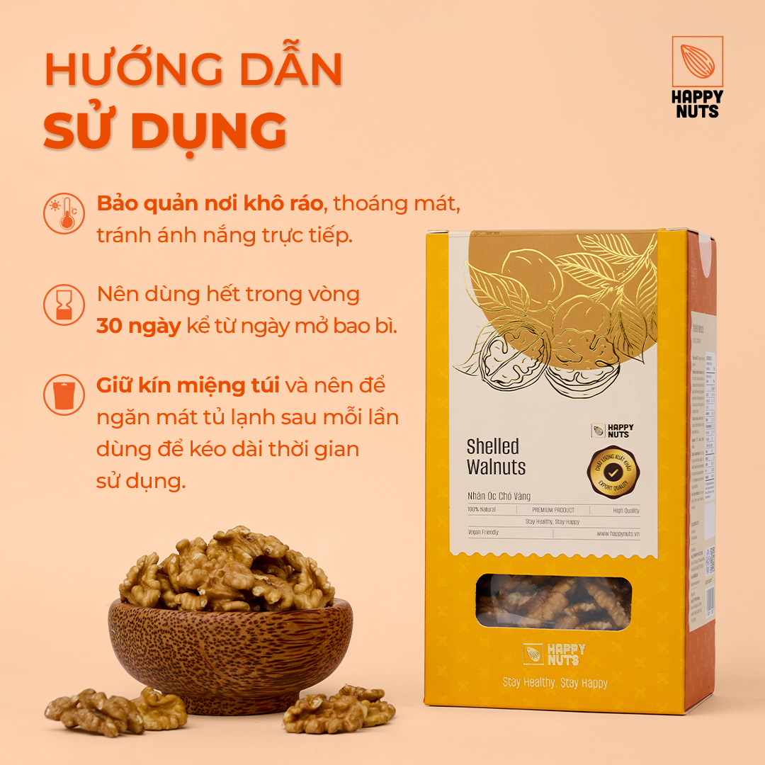 Combo quà tặng mẹ bầu 2 loại hạt óc chó vàng(200Gr), hạt hạnh nhân sấy chín (250Gr) Happynuts ...