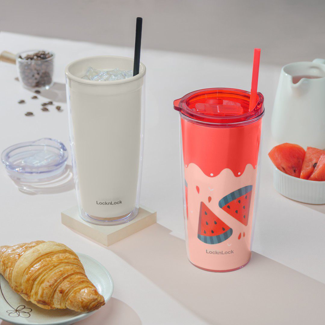 Ly Nhựa 2 lớp LocknLock Cold Cup HAP524 600ml | HAP528 720ml | Shopee Việt Nam