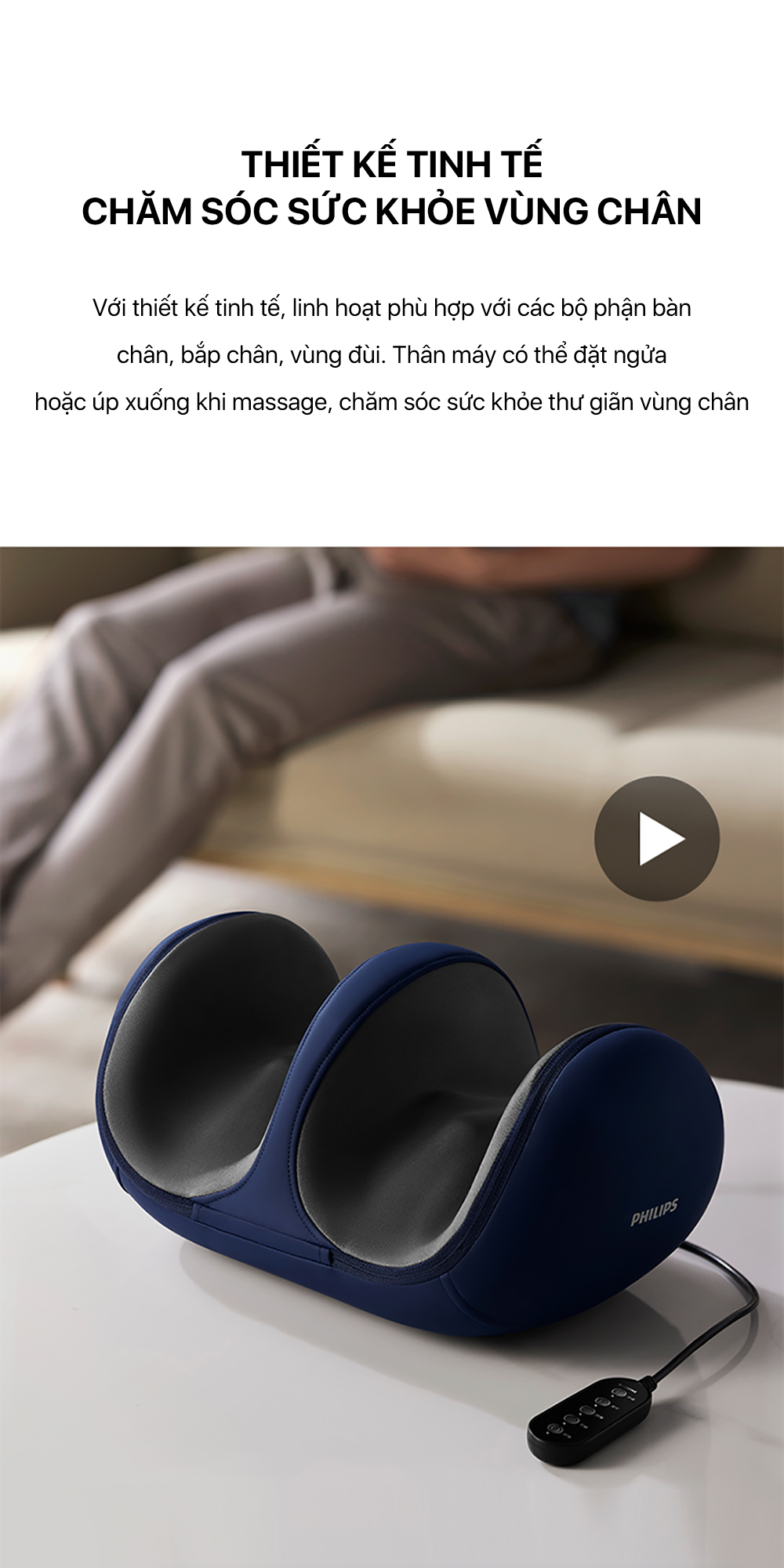Máy Massage Vùng Chân PHILIPS 6331 - 2 Chế Độ Massage - Chườm Ấm Hiệu ...