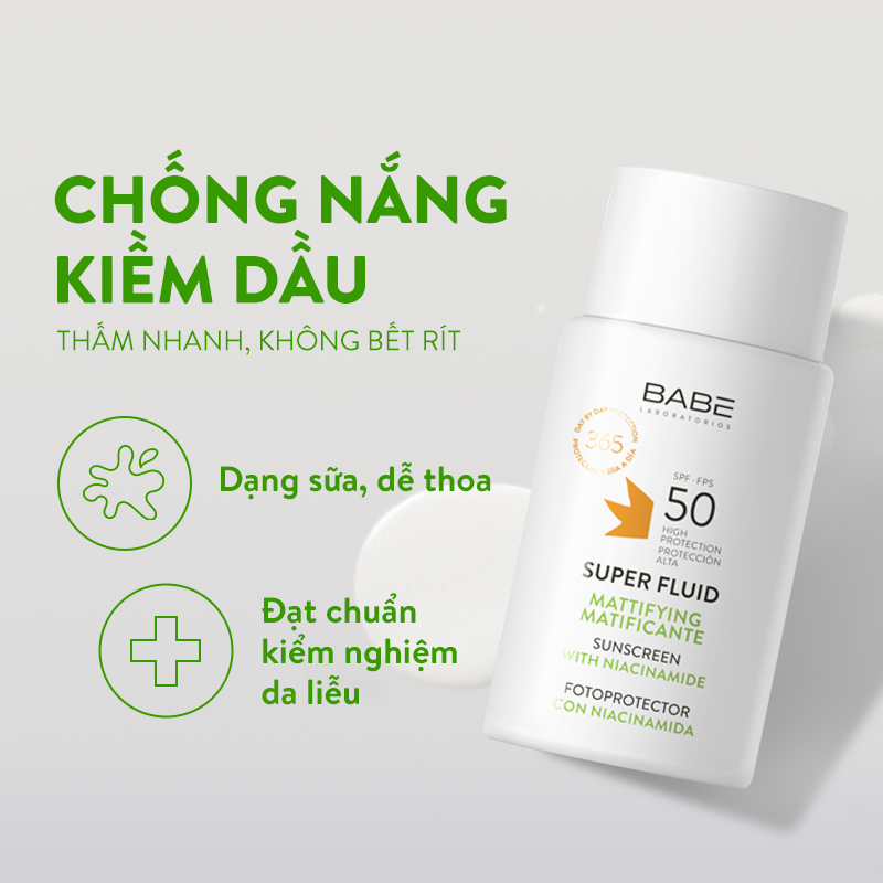Kem Chống Nắng Da Khô - Da Dầu BABÉ Super Fluid Sunscreen Phổ Rộng SPF50 50ml | Shopee Việt Nam