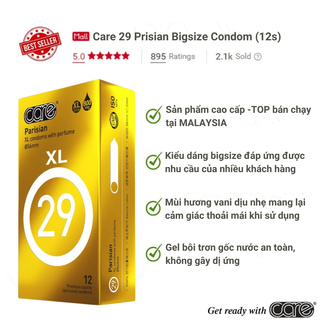 bao cao su size to,bcs 55mm - 56mm CARE 29 bcs big size hương nước hoa ...
