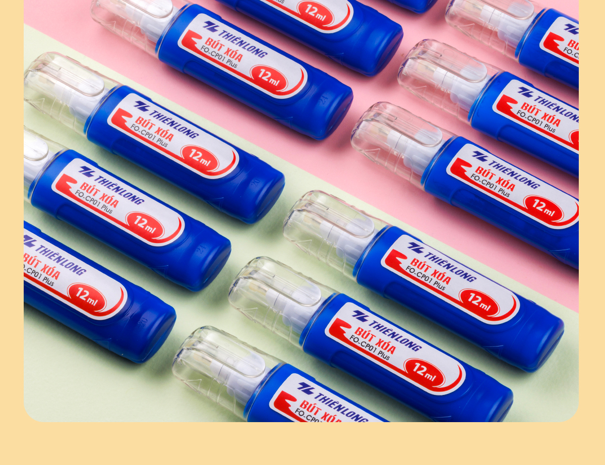 Bút xoá nước 12ml Thiên Long Flexofice FO-CP01 PLUS che phủ tốt, không bị lem, nhoè; mực xóa ...