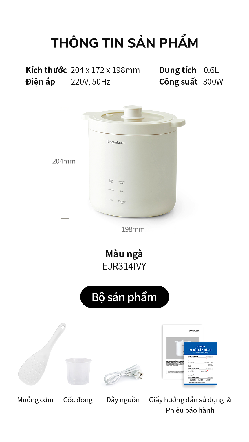 Nồi Cơm Điện LocknLock, Nồi Cơm Mini Đa Năng Chống Dính Chính Hãng Cao ...