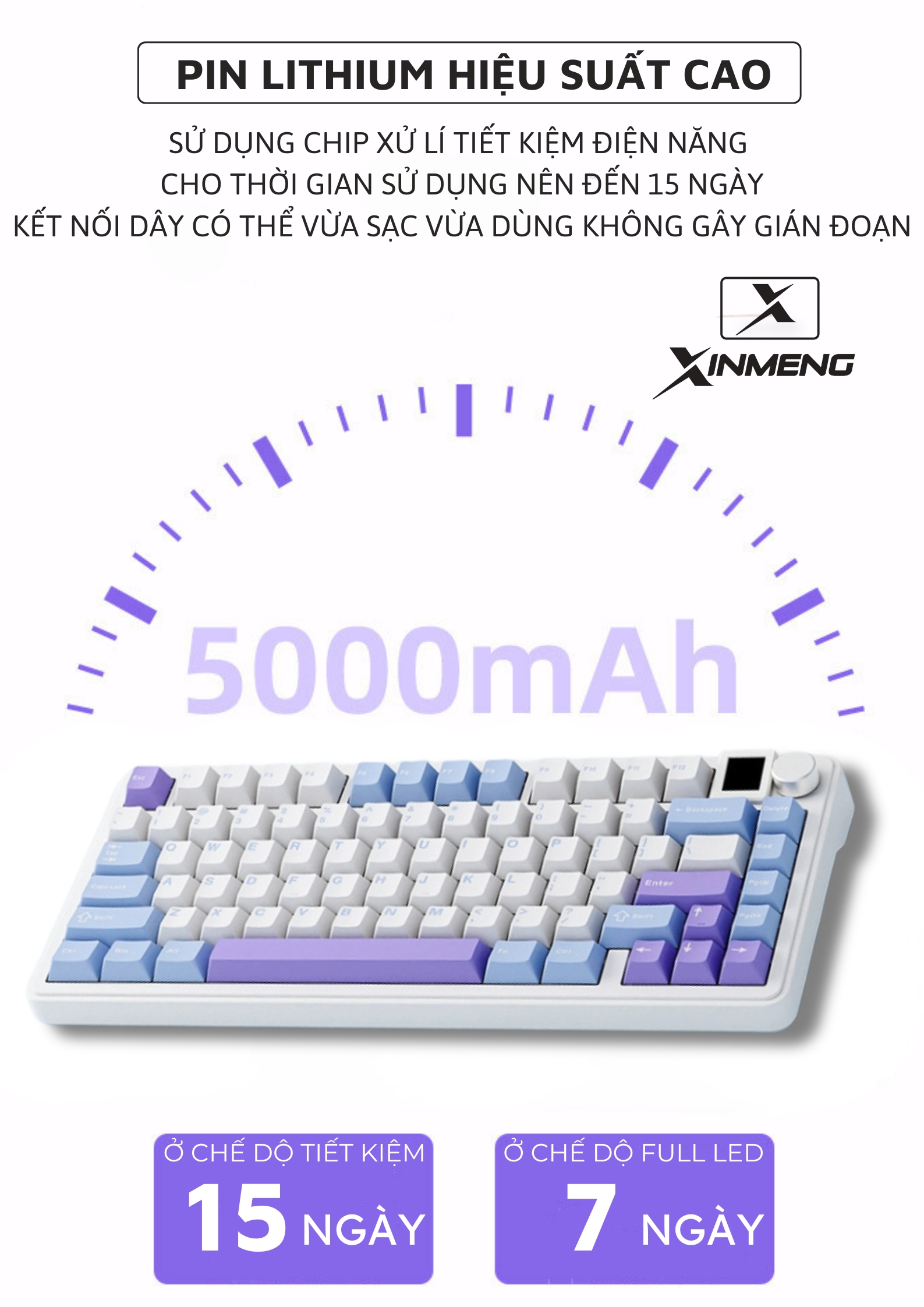 Bàn Phím Cơ Bluetooth Không Dây XINMENG M75 Led RGB Có Màn Hình Hiển ...