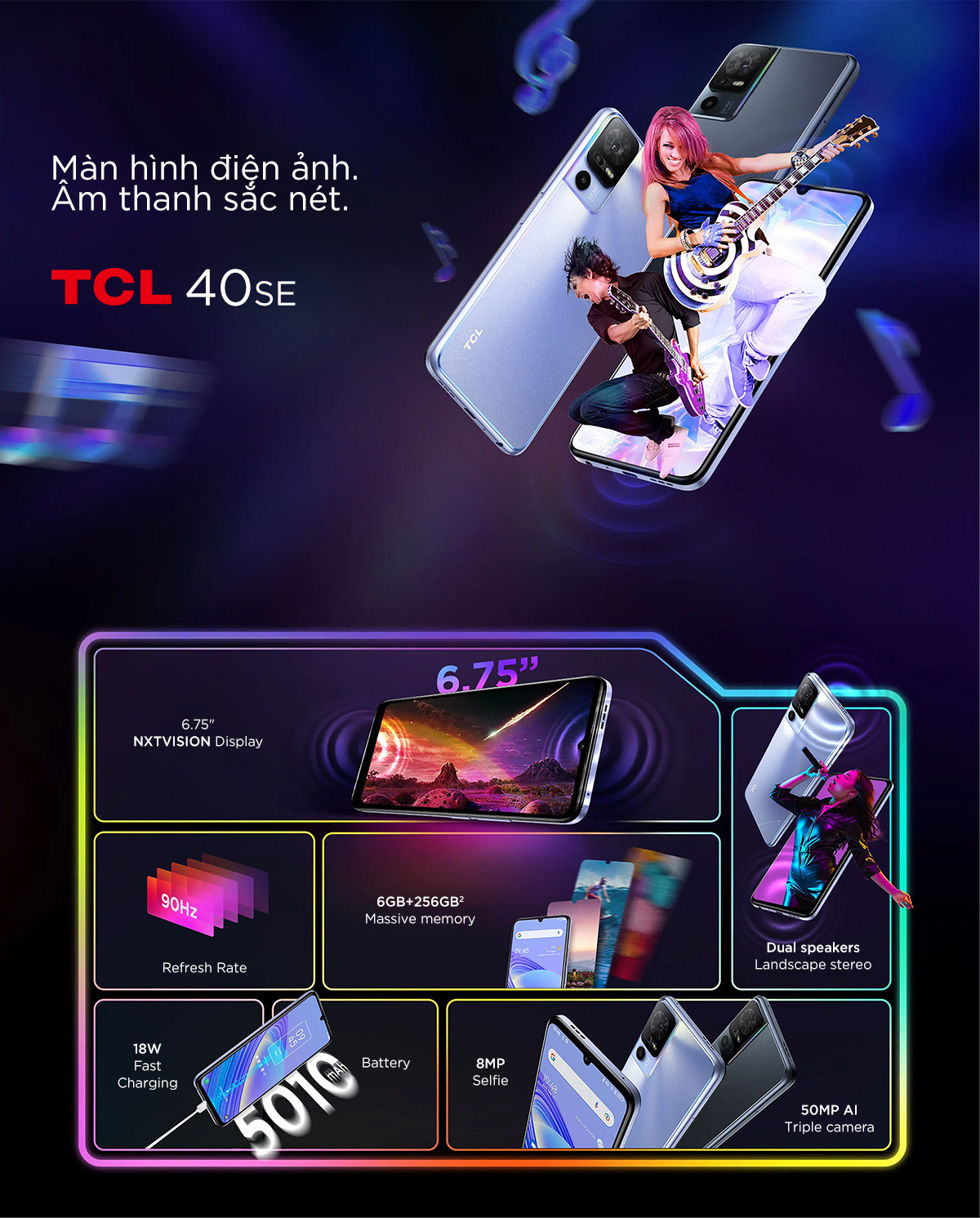 Điện thoại di động TCL 40SE T610K (4+128GB) - Bảo hành chính hãng ...