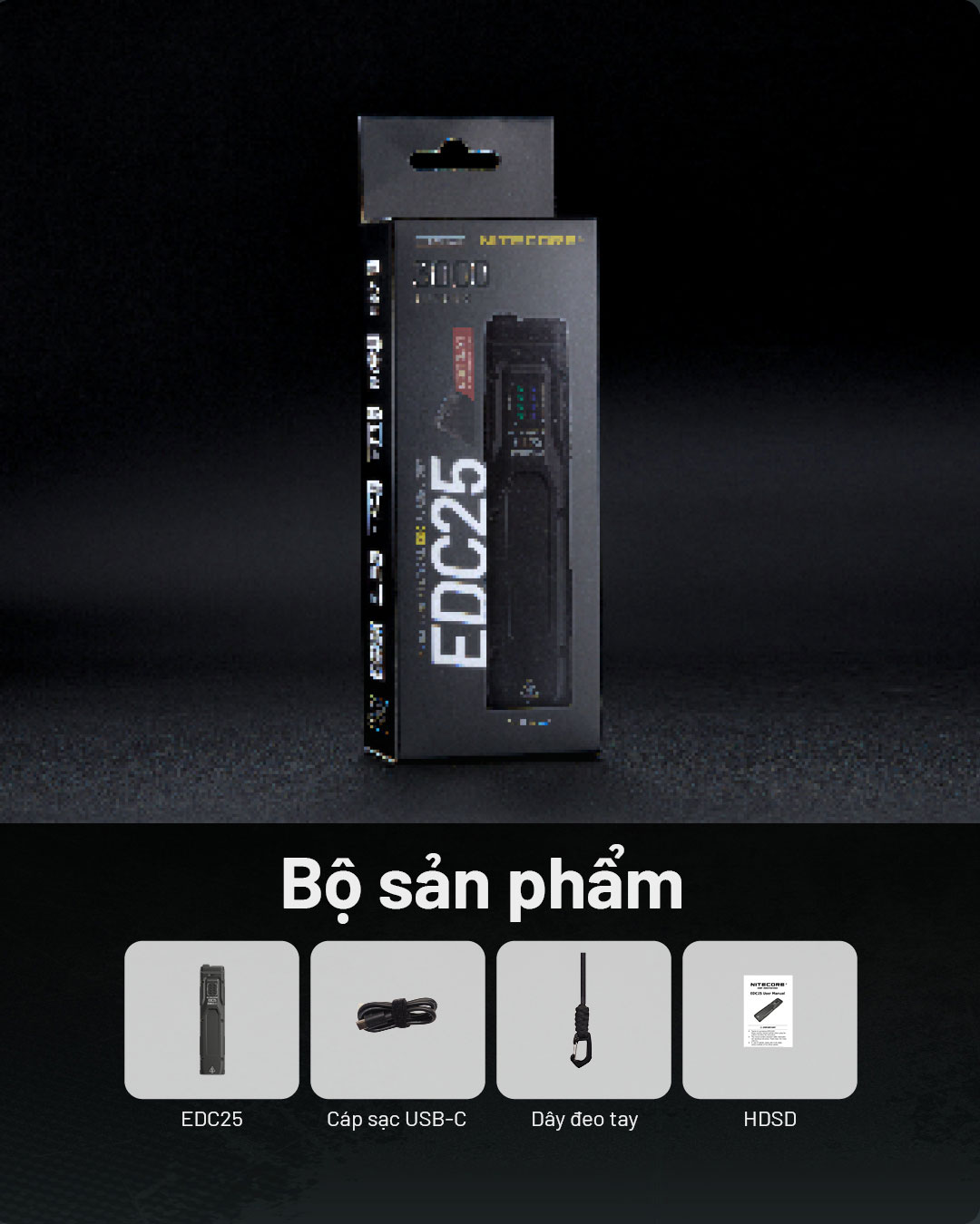 Đèn pin NITECORE EDC25 độ sáng 3000 lumen chiếu xa 300m pin dung lượng ...
