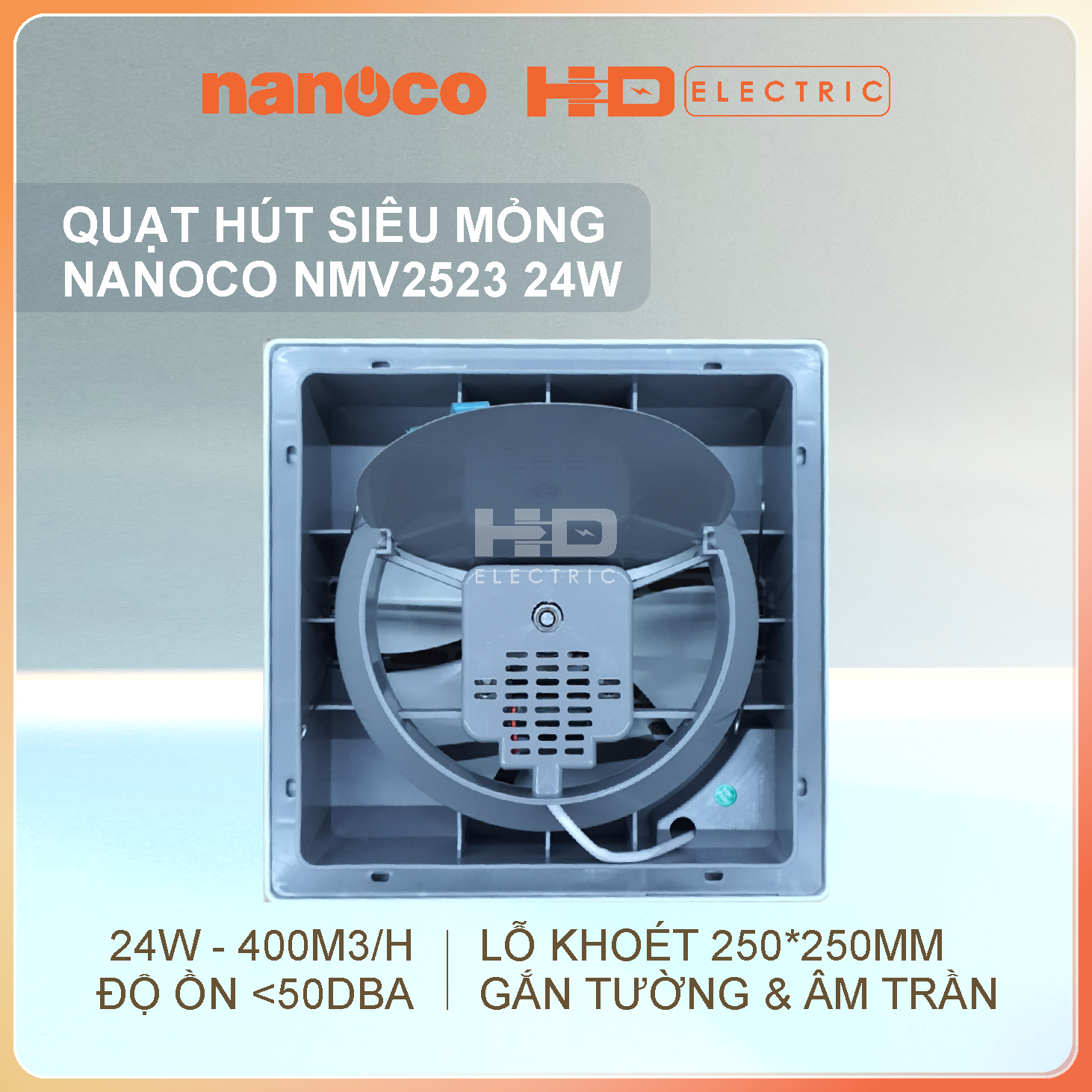 Quạt hút siêu mỏng Nanoco NMV1523 12W NMV2023 20W NMV2523 24W gắn tường ...