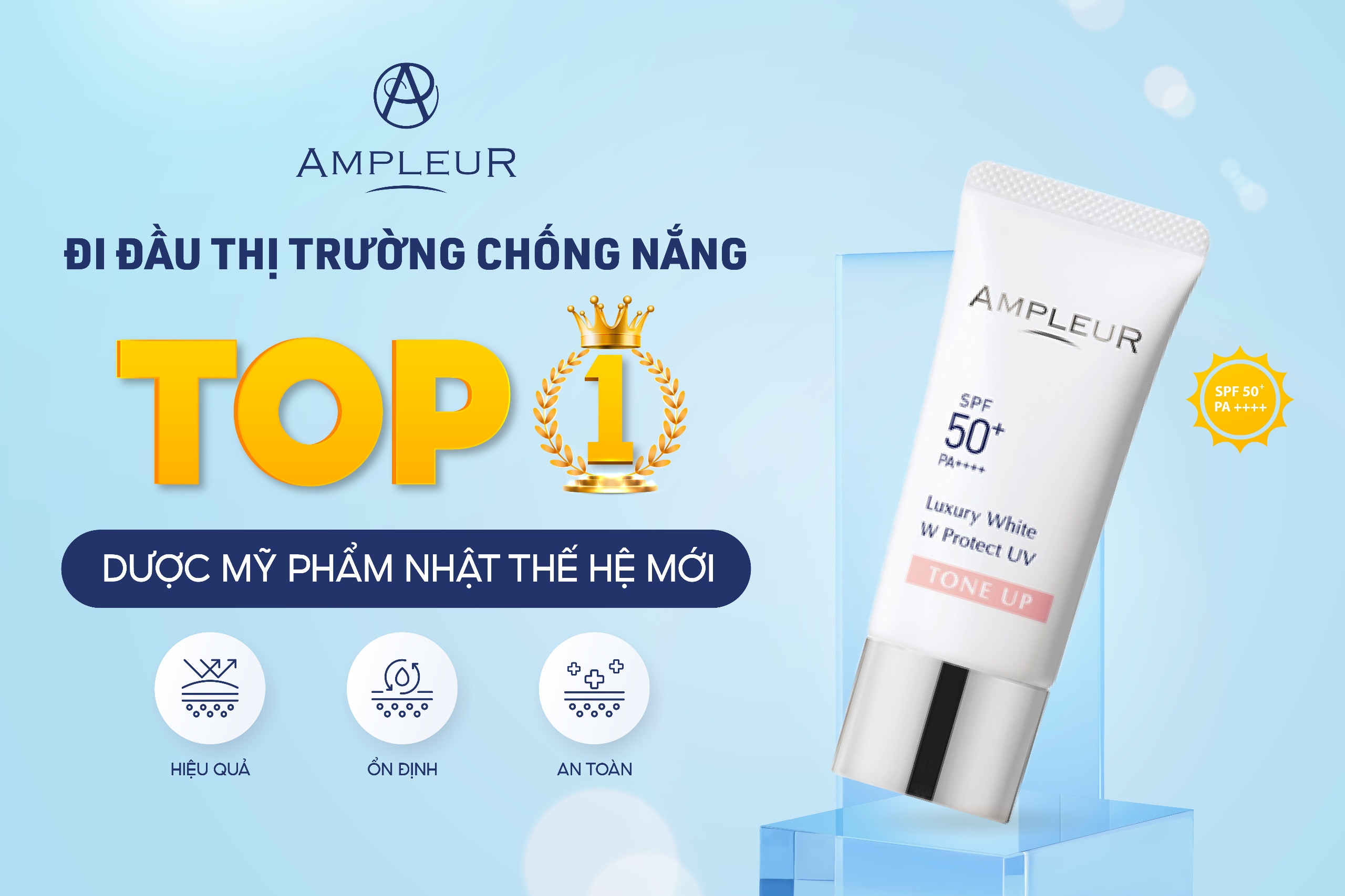 Kem chống nắng AMPLEUR TONE UP Nhật Bản cải thiện tông màu da bảo vệ làn da SPF50+/PA++++ 30g ...