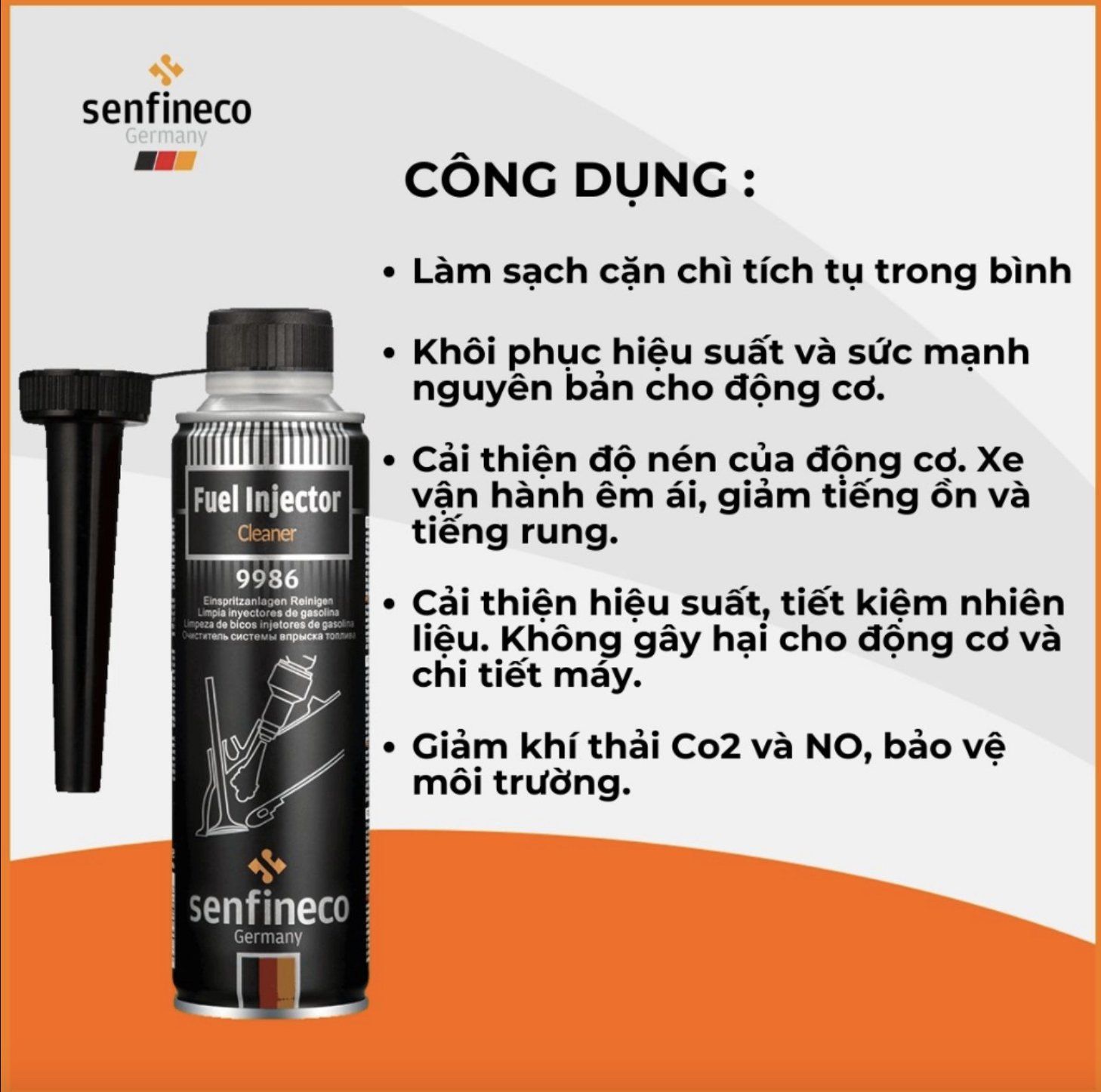 [HCM] Chai Súc Béc Xăng Và Vệ Sinh Kim Phun Senfineco 9986 – 300ML Fuel ...
