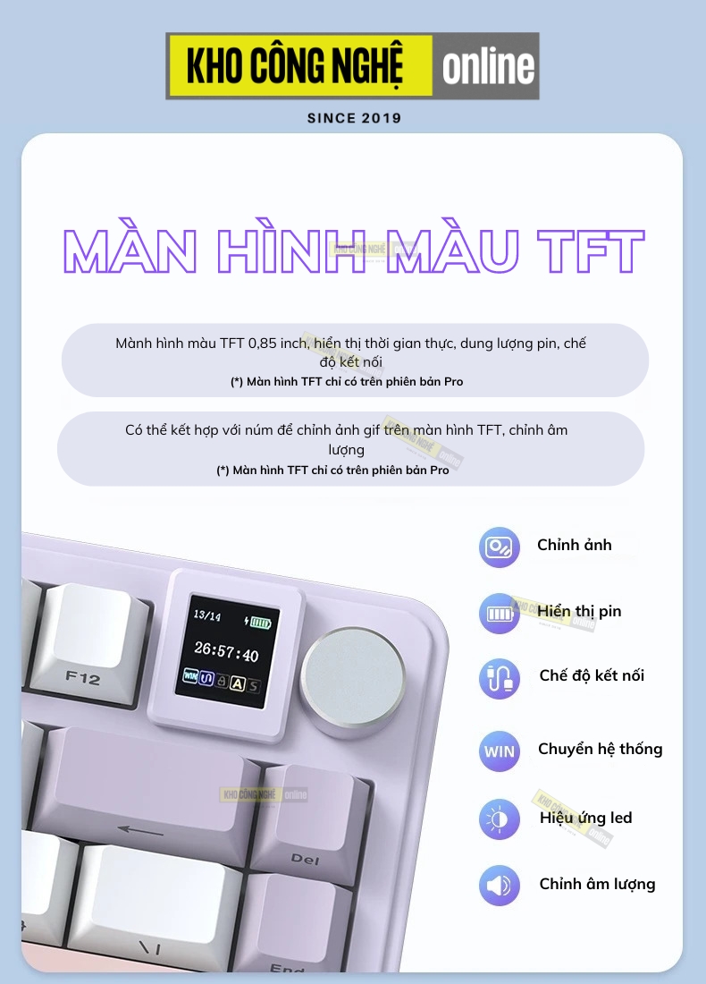 Bàn Phím Cơ Xinmeng M75 Pro Không Dây, Màn Hình, Mạch Xuôi, Led RGB, Kết Nối 3 Modes | Shopee ...
